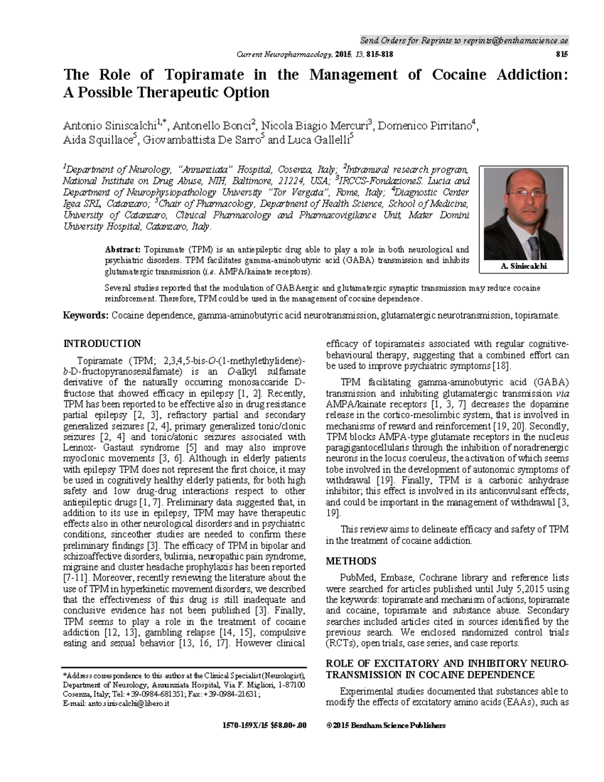 Article A - final exam question - Send Orders for Reprints to reprints ...