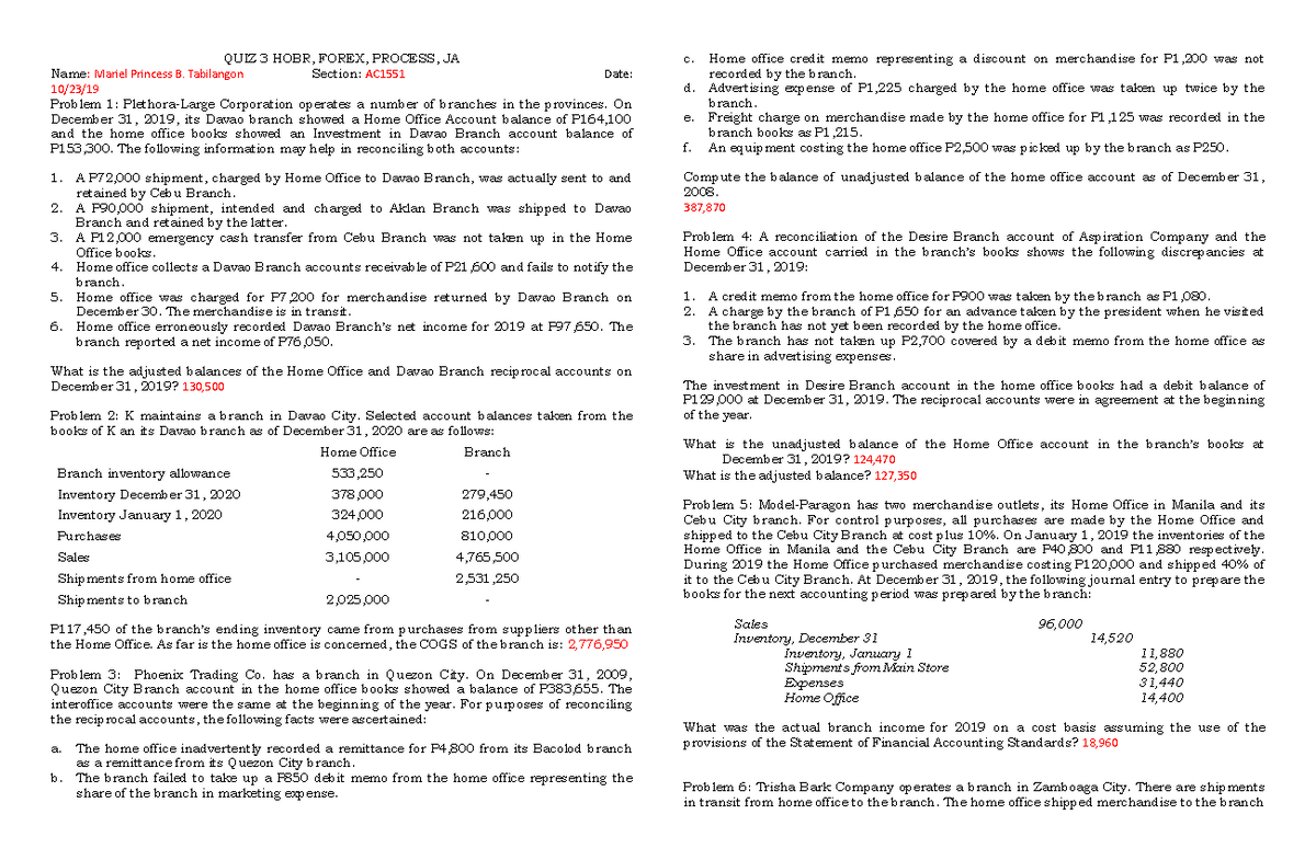 Toaz - Answers on Afar for sample problem- Dayag- advance accounting ...