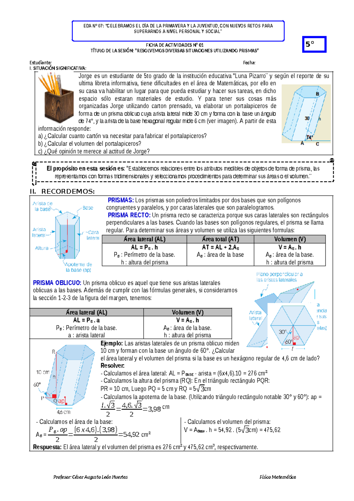 Ficha 1 - mate - discreta - FICHA DE ACTIVIDADES N° 01 TÍTULO DE LA ...