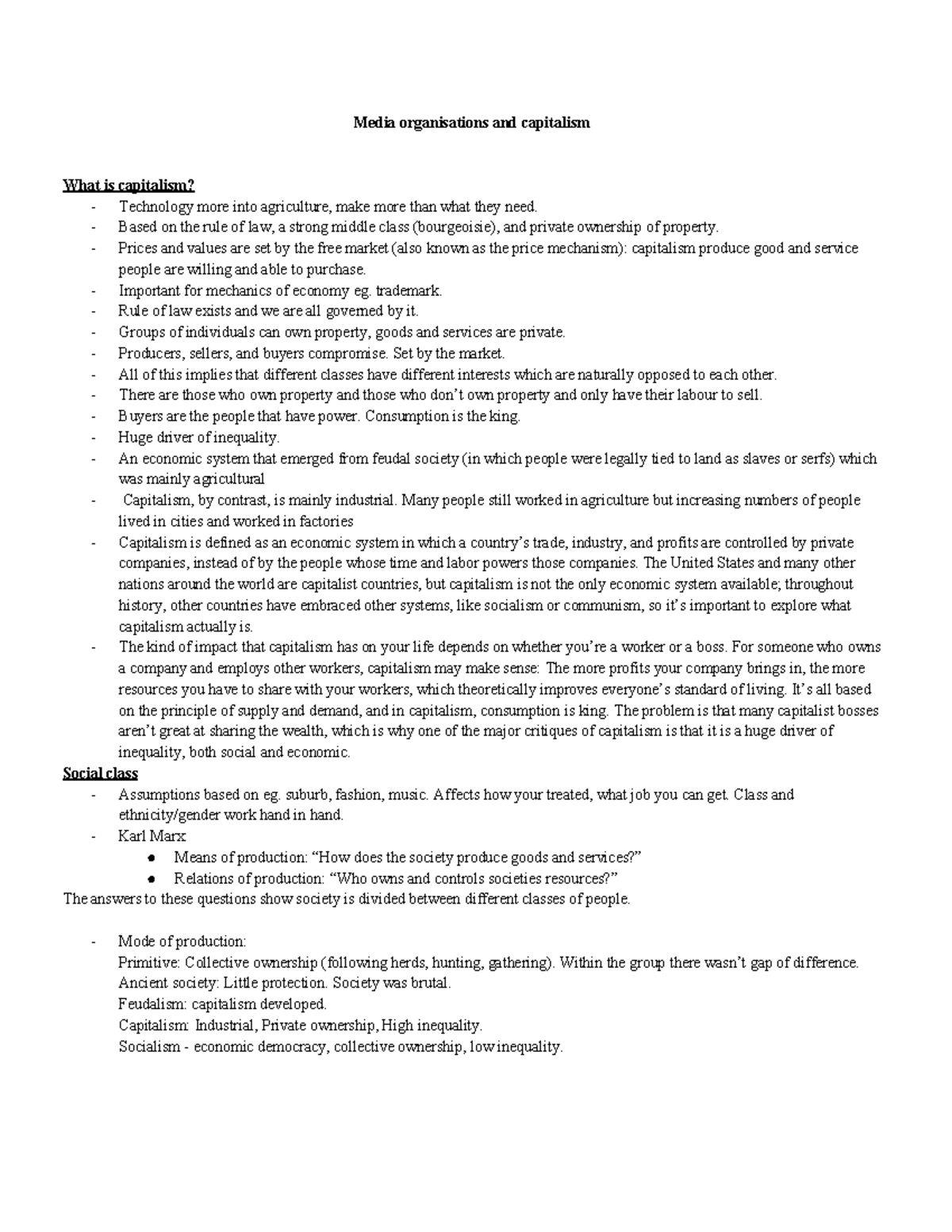 WK 3 - Media Communication I lecture notes - Media organisations and ...