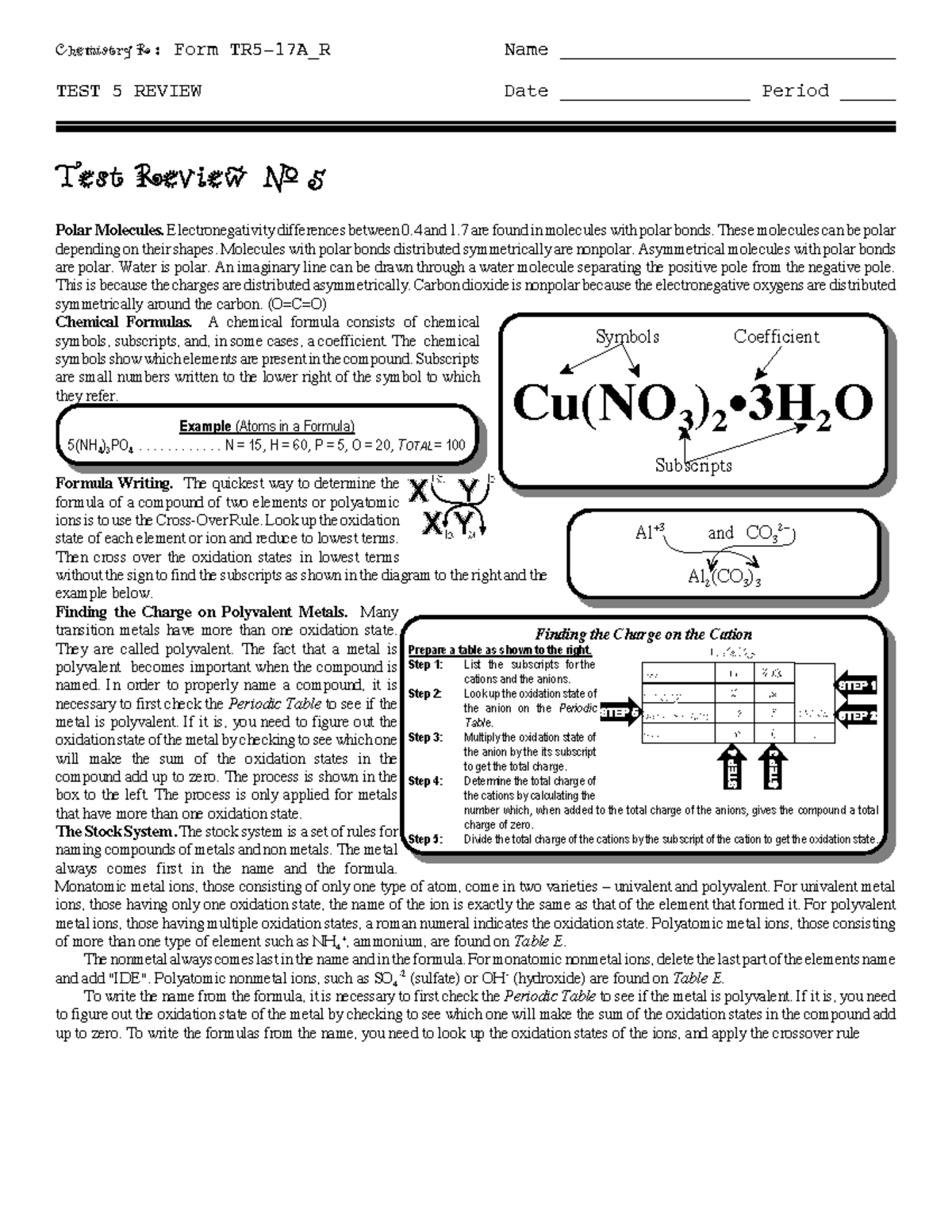 TR5-17 R Test 5 Review copy - Symbols Coefficient Cu(NO 3 ) 2 •3H 2 O ...