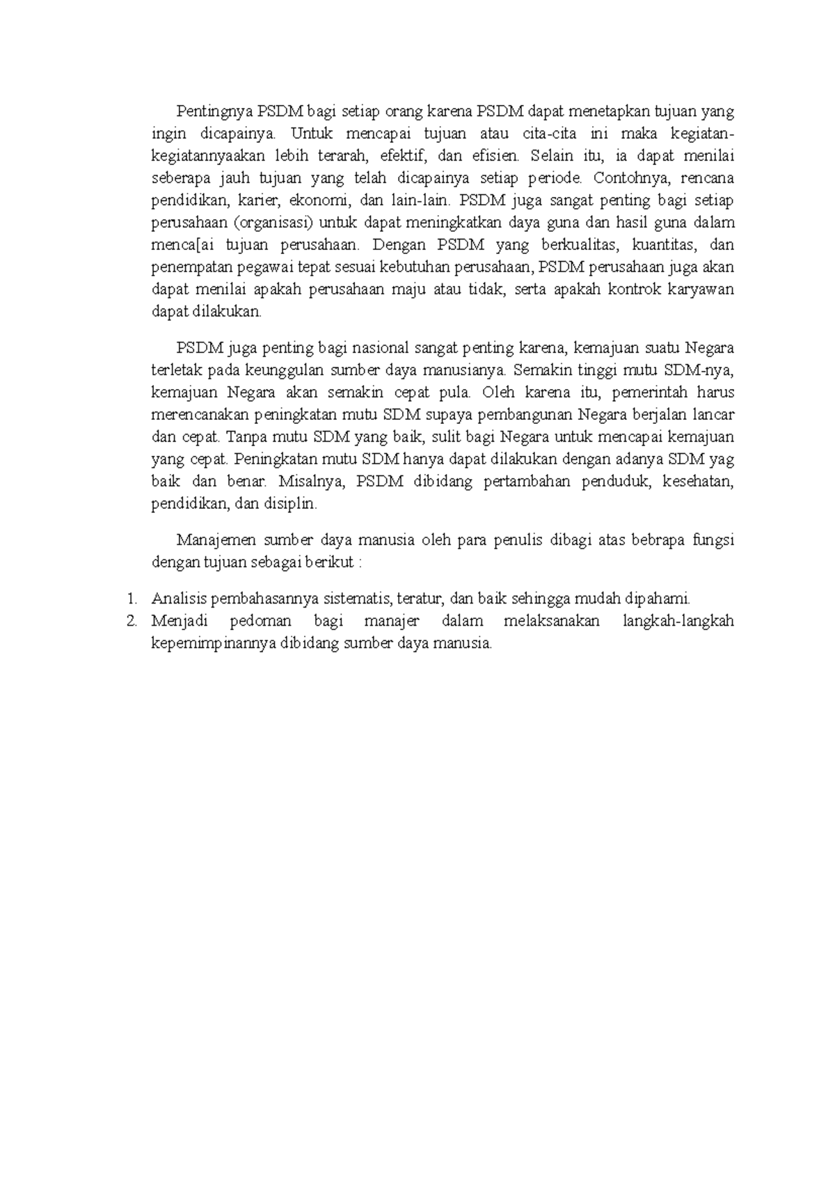Pentingnya Peramalan SDM - Pentingnya PSDM bagi setiap orang karena PSDM dapat menetapkan tujuan ...