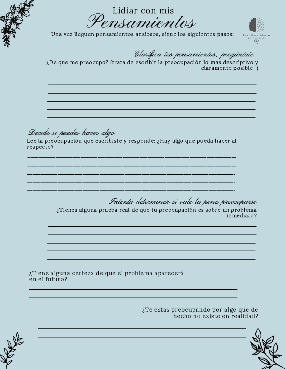 Lidiar con mis pensamientos - Pensamientos Lidiar con mis Una vez ...