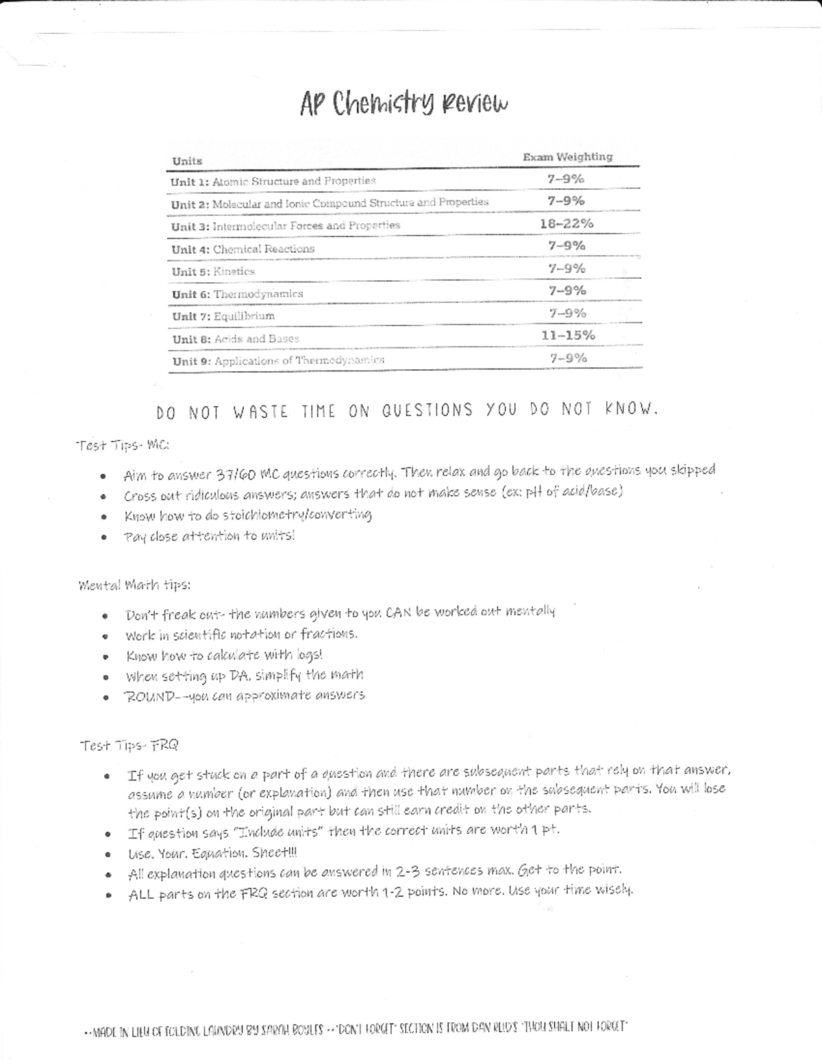 AP Chem Review - Spanish hw - SPANLANG 60S - Studocu
