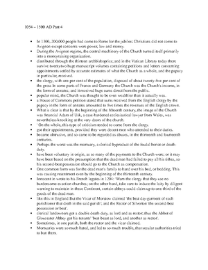 1054 – 1500 AD Part Seven - 1054 – 1500 AD Part 7 Of course, the ...