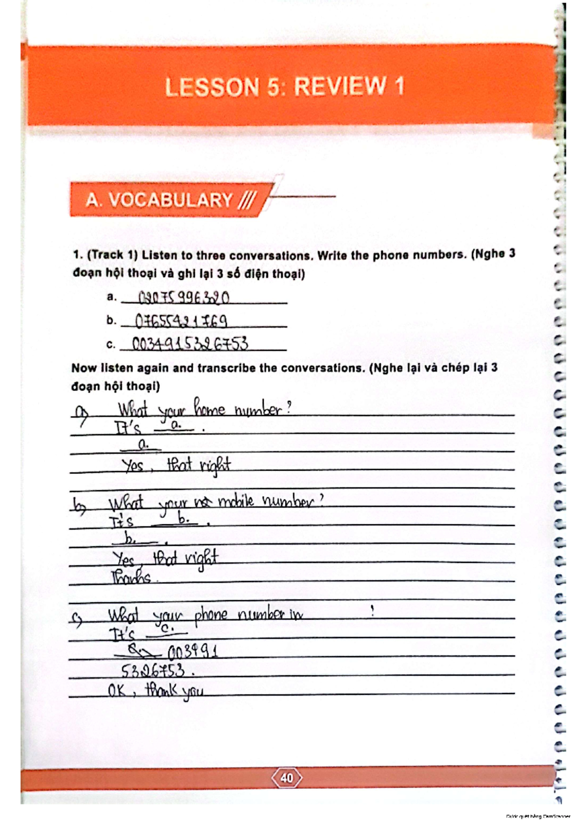 Preparation (Lesson 5) + Homework (Lesson 4) - LESSON 5: REVIEW 1 A ...