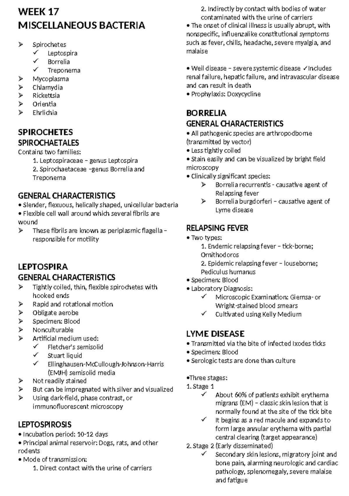 WEEK 17 Miscellaneous Bacteria - WEEK 17 MISCELLANEOUS BACTERIA ...