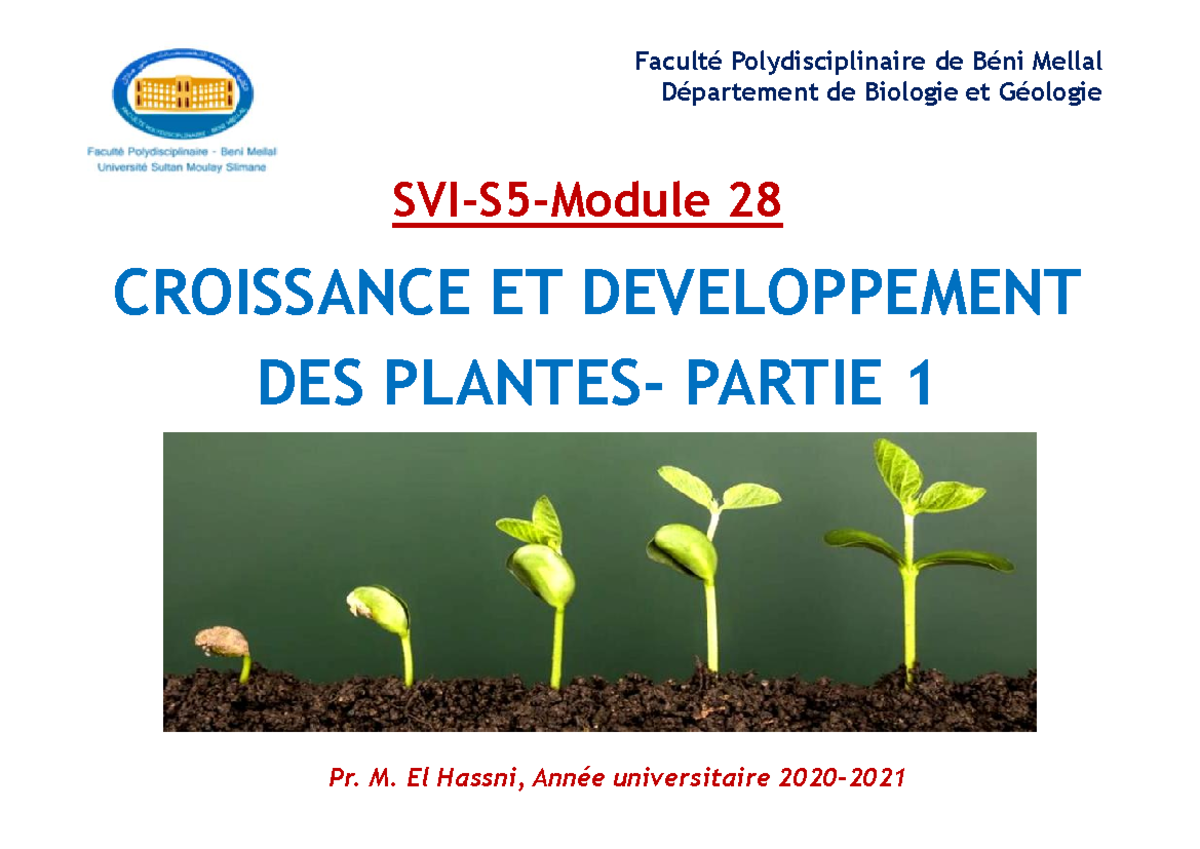 Présentation module 28-SVI S5- 20-21 - Faculté Polydisciplinaire de ...