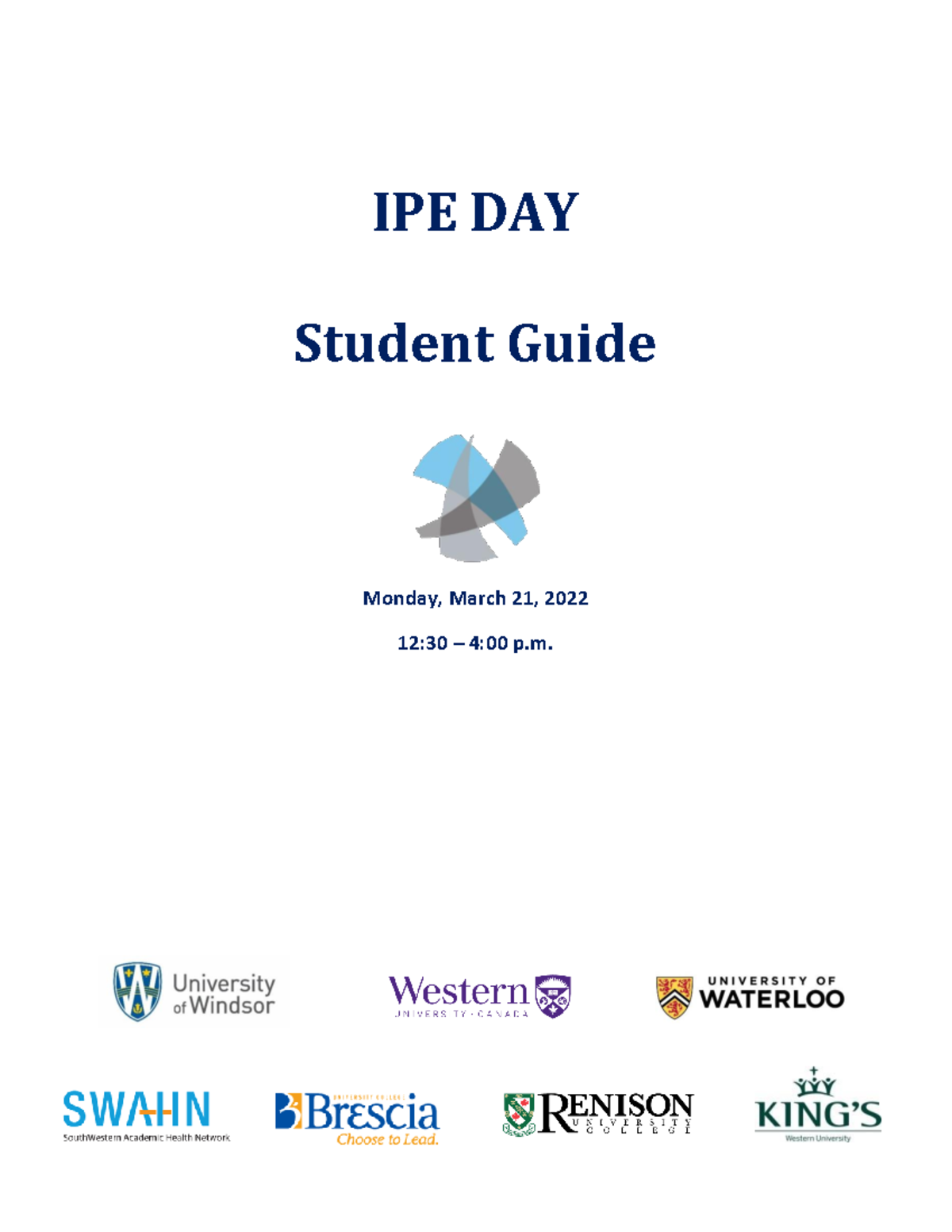 IPE Day 2022 - Student Guide - IPE DAY Student Guide Monday, March 21 ...