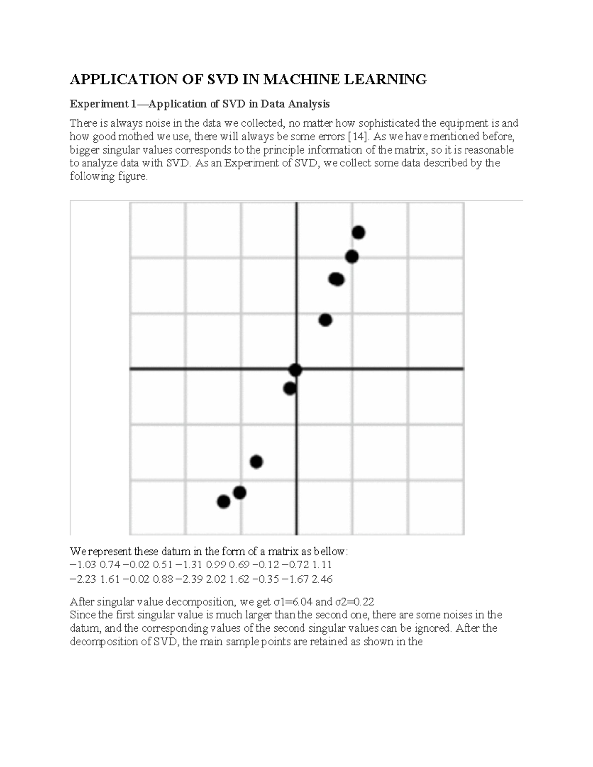 Application OF SVD IN Machine Learning - APPLICATION OF SVD IN MACHINE LEARNING Experiment - Studocu