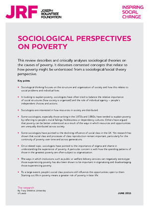 Theories of Poverty - soc 232 - Annual Review of Sociology Theories of ...