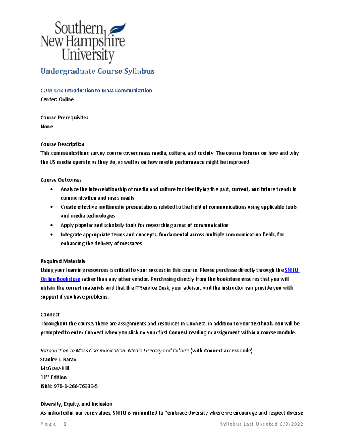 Introduction To Communication Syllabus