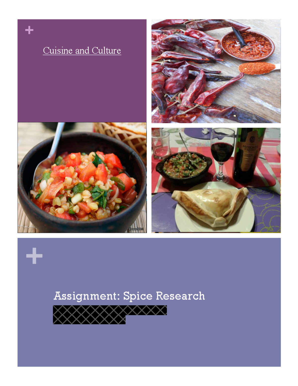 Culinary assignment - + + Cuisine and Culture Assignment: Spice ...