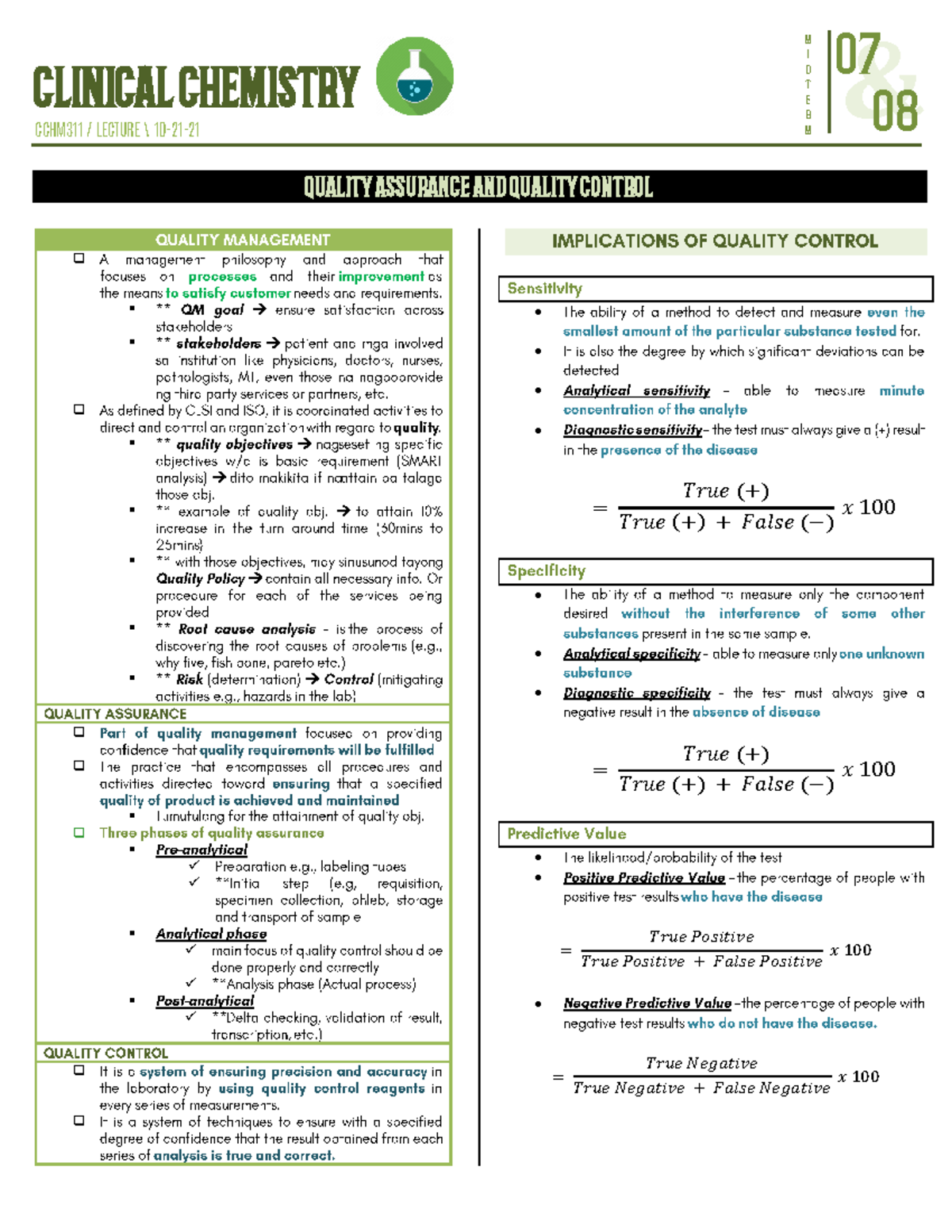 W78 Quality Assurance Quality Control - Clinical Chemistry 3 - OLFU ...