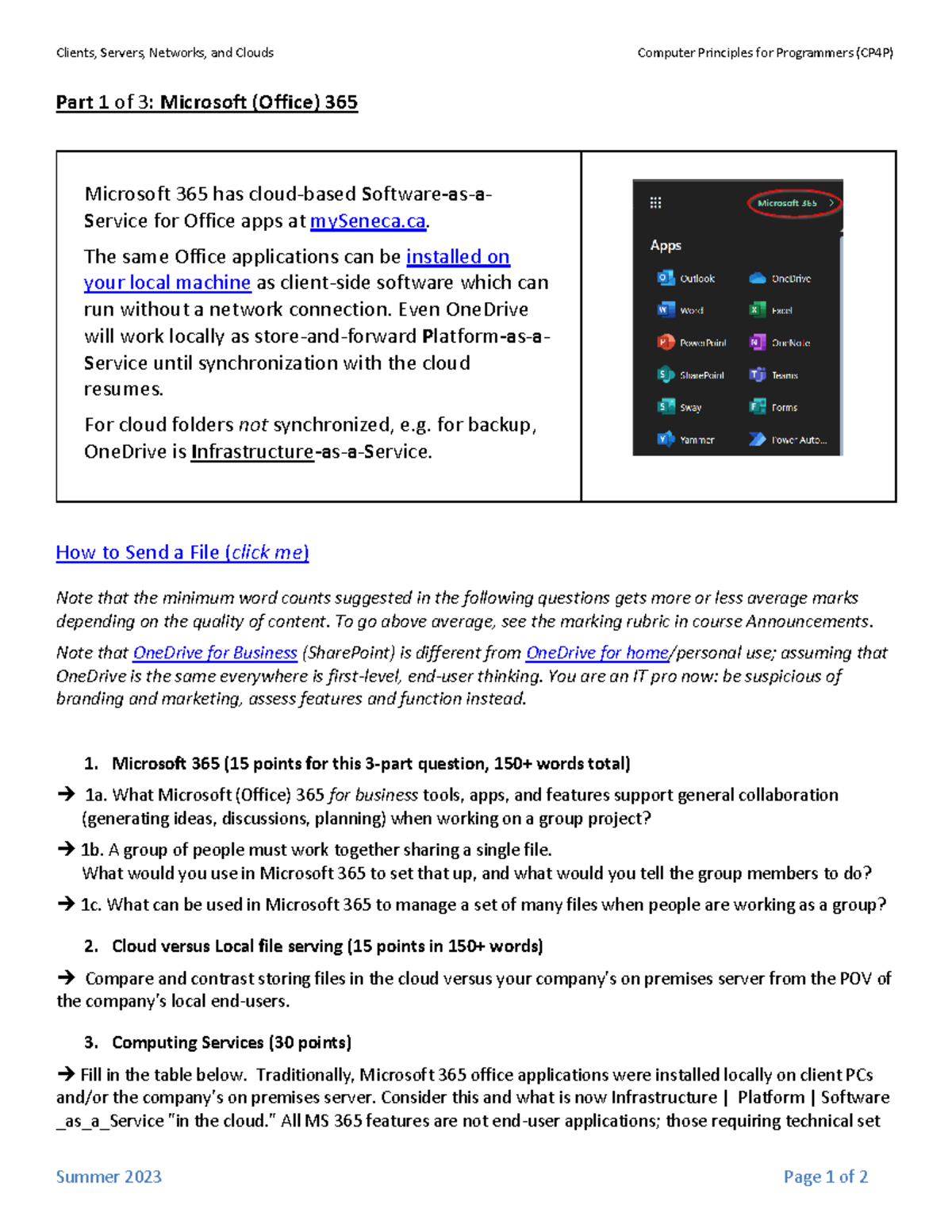 CP4P Clients Servers Clouds Activity Instructions - Clients, Servers, Networks, and Clouds ...