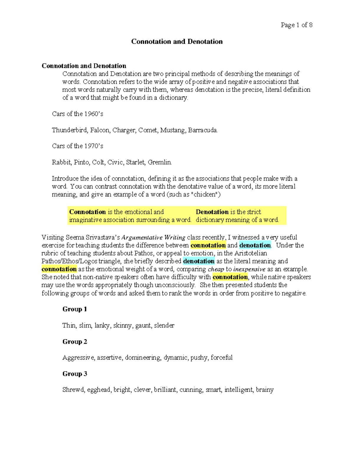 06Sep15Connotation Denotation - Connotation and Denotation Connotation ...