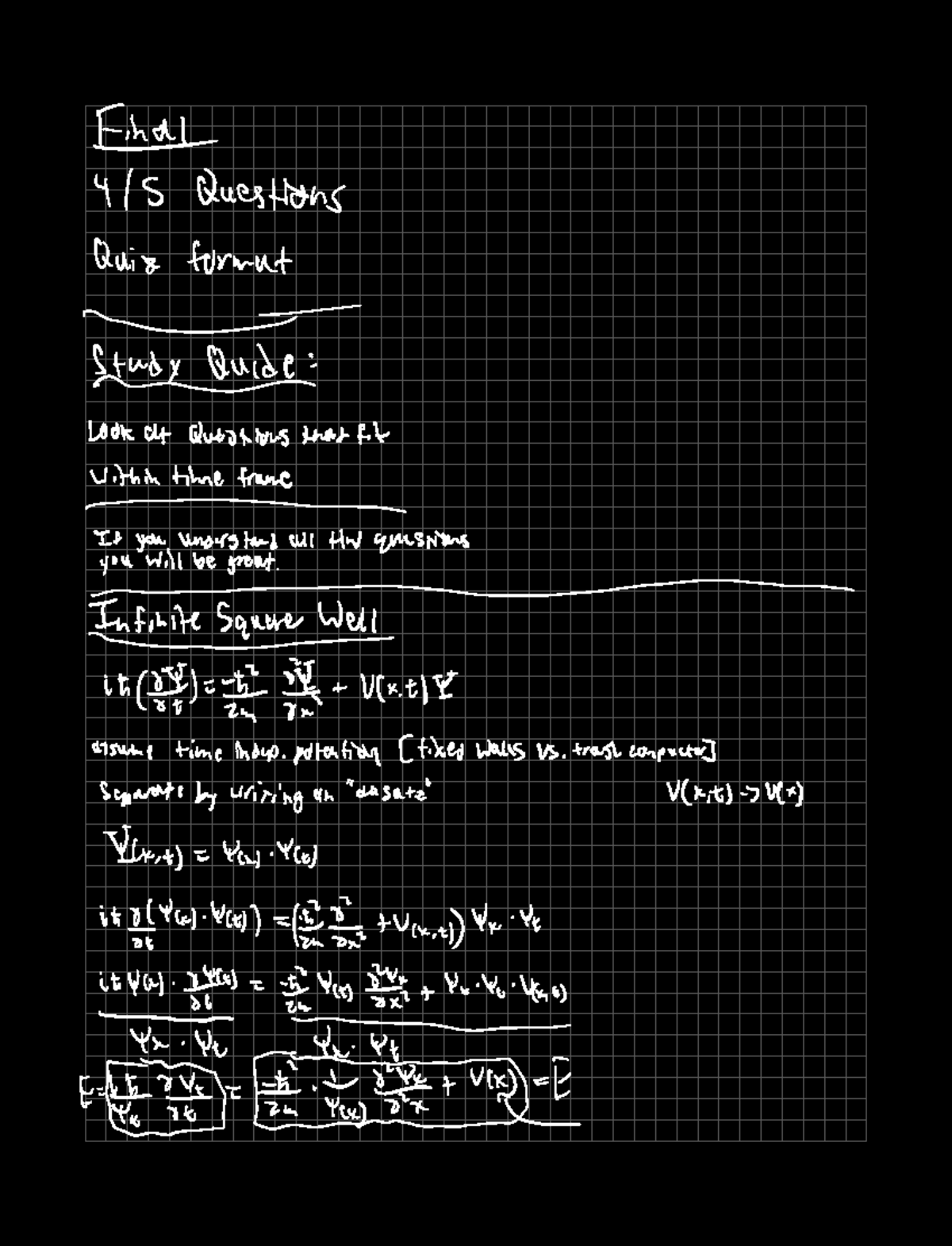 Infinite Square well - Find 4 5 Questions Quiz format StudyQuides Look ...
