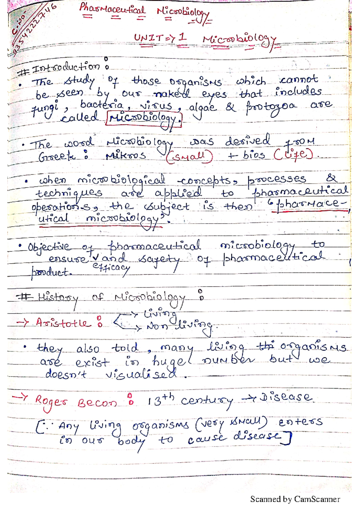 Microbiology unit 1 - Lecture notes 15 - Pharmacy - Studocu