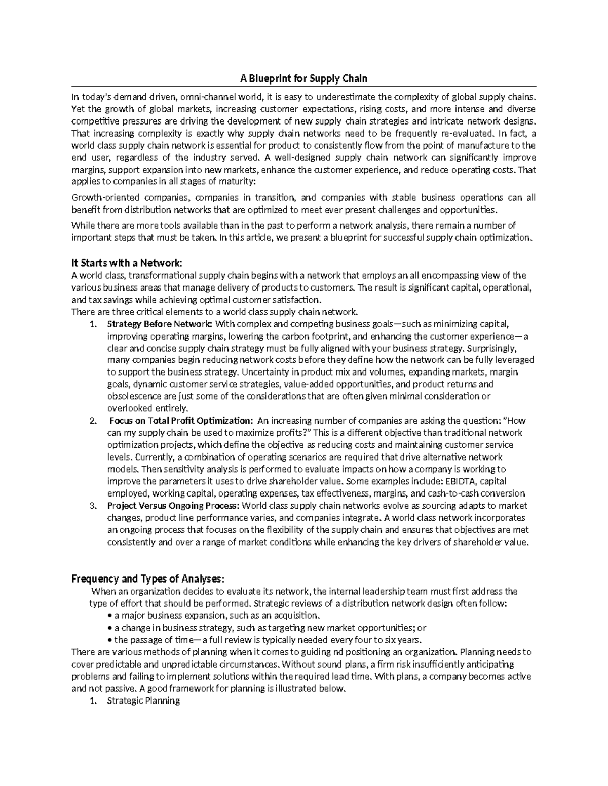 A Blueprint for Supply Chain GLM - A Blueprint for Supply Chain In ...