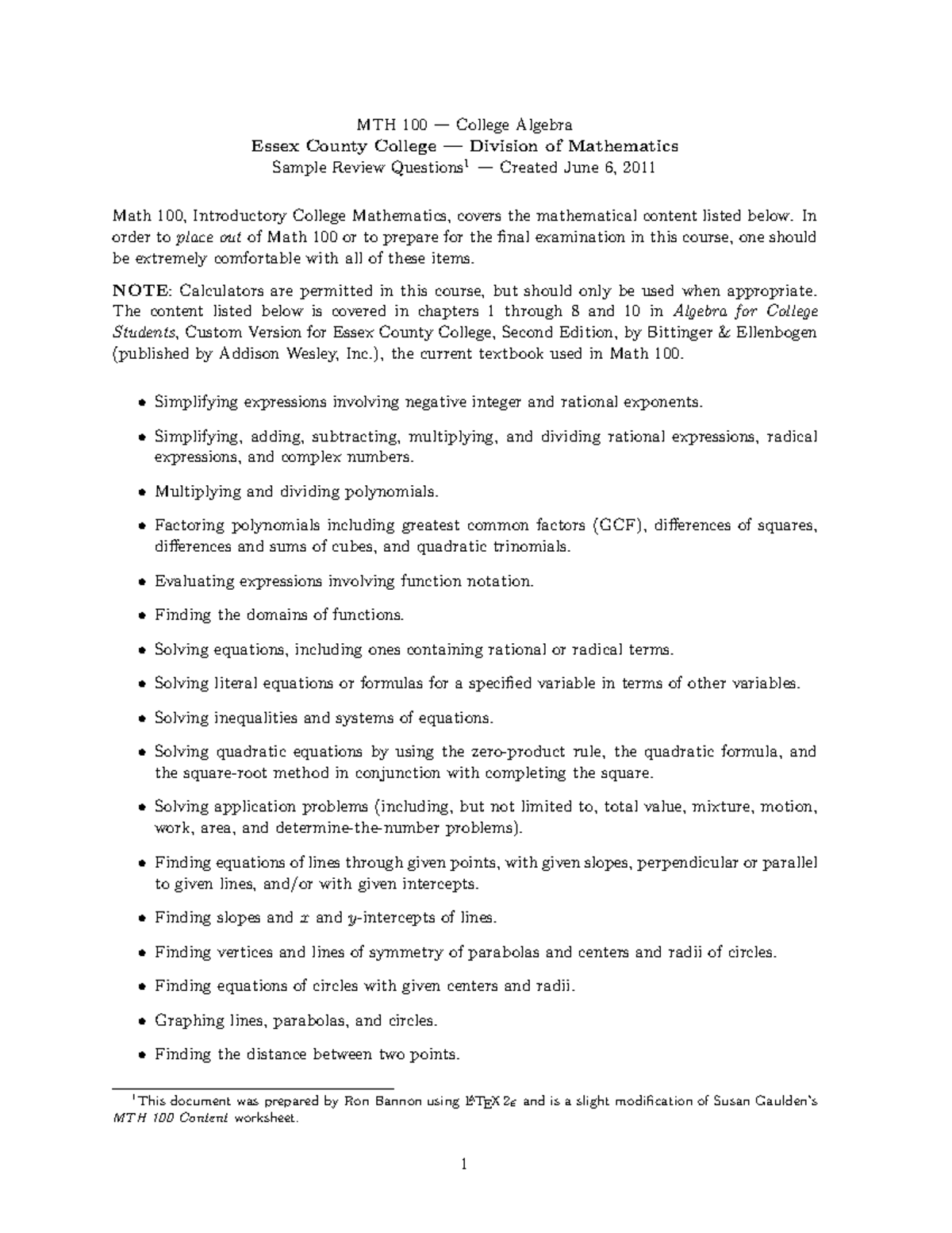 MTH.100.Review - asasasas - MTH 100 — College Algebra Essex County ...