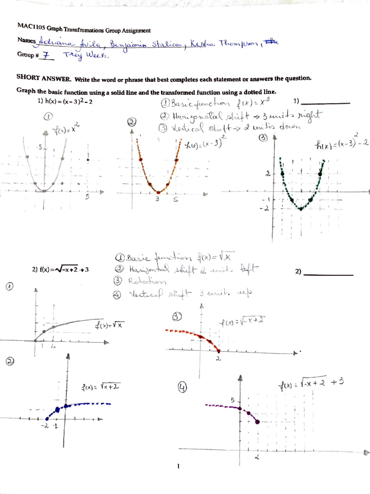 Group assignment Graph Transformation group of questions regarding the ...