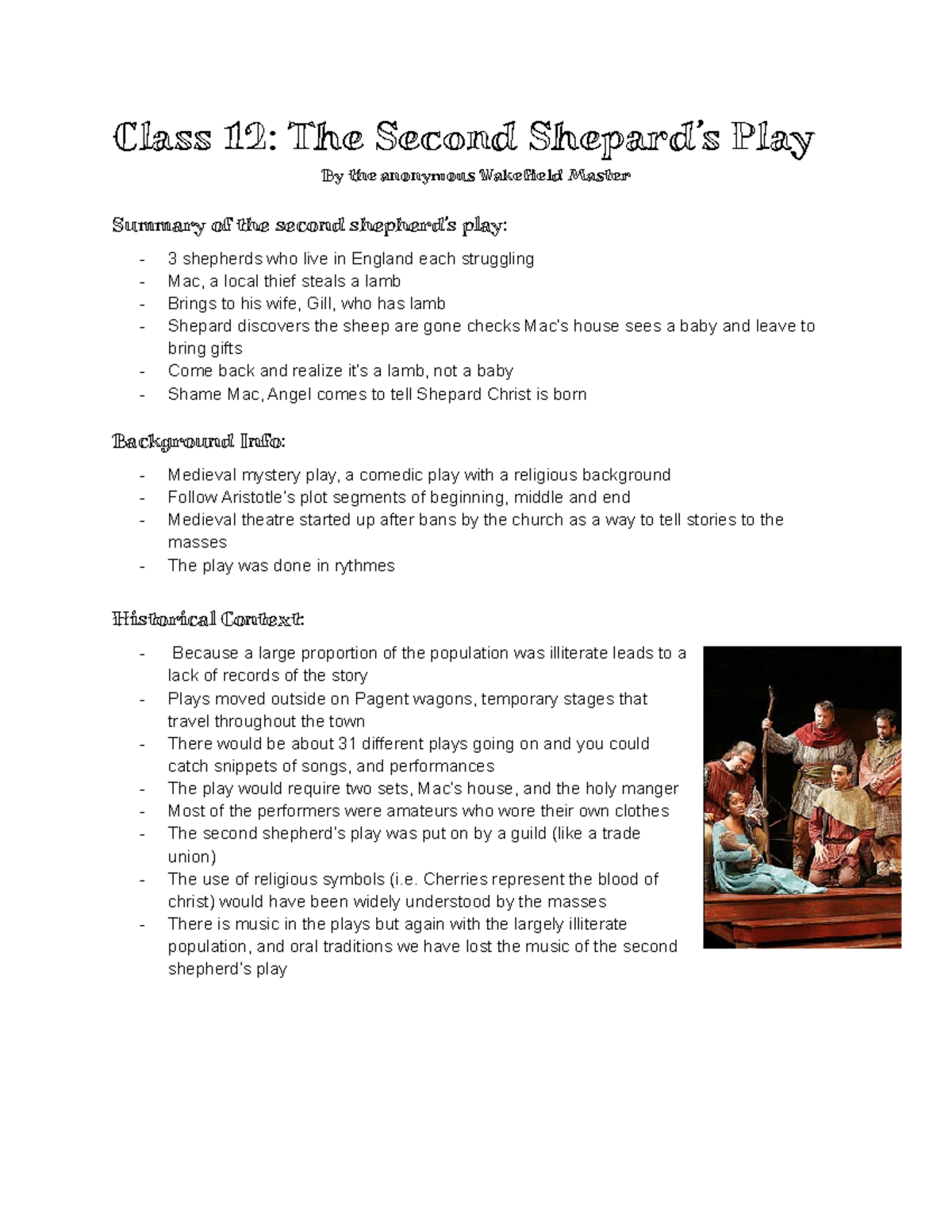 Class 12 The second shepard s play - Class 12: The Second Shepard’s ...