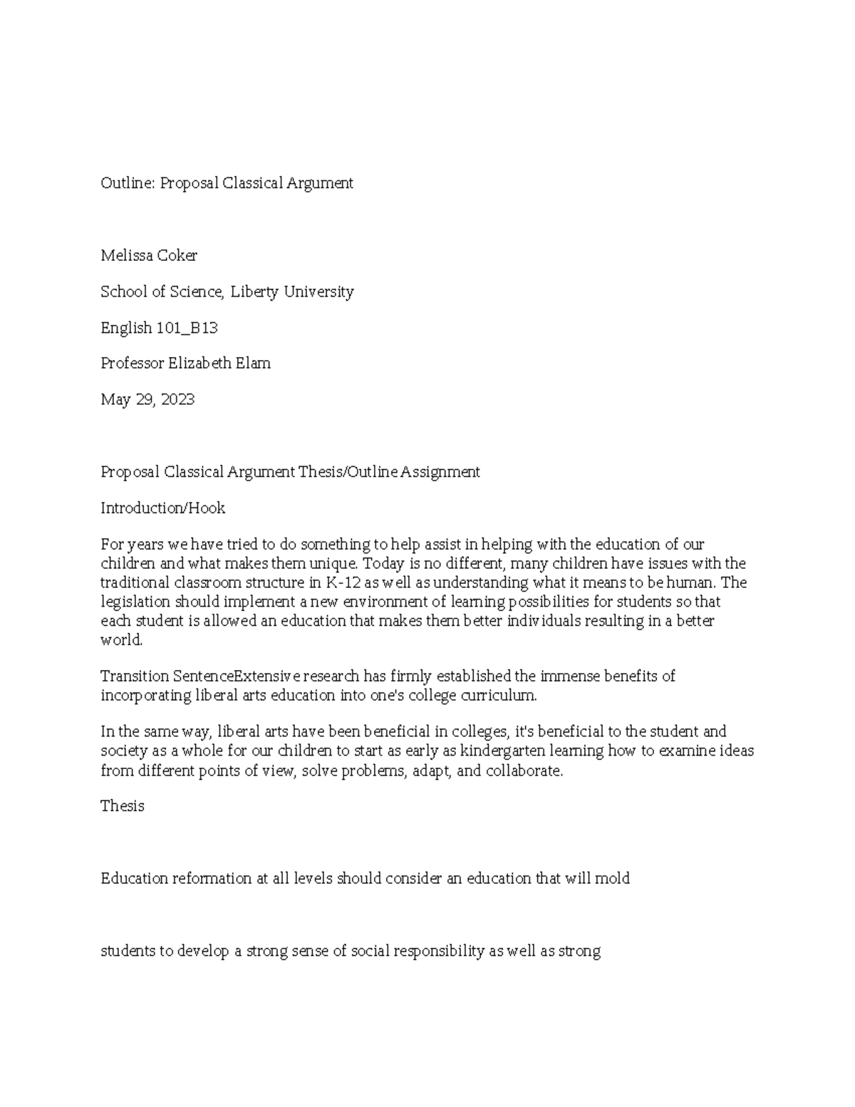 Engl101 b13 proposalclassicalarg.outline Coiker,M - Outline: Proposal ...