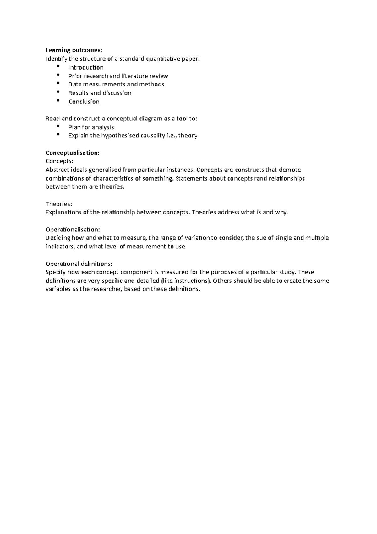 SOCY2038 Tutorial Notes - Learning outcomes: Identify the structure of ...