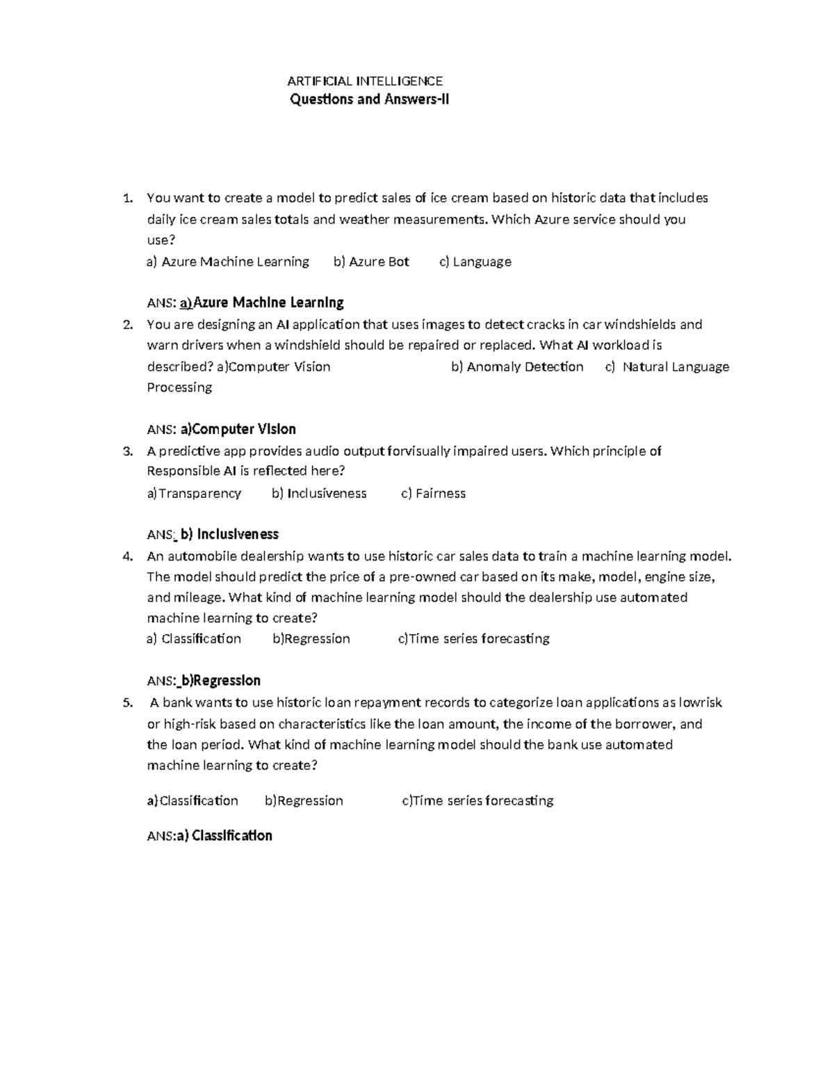 AI MCQ-II - Mcqs - ARTIFICIAL INTELLIGENCE Questions and Answers-II You ...