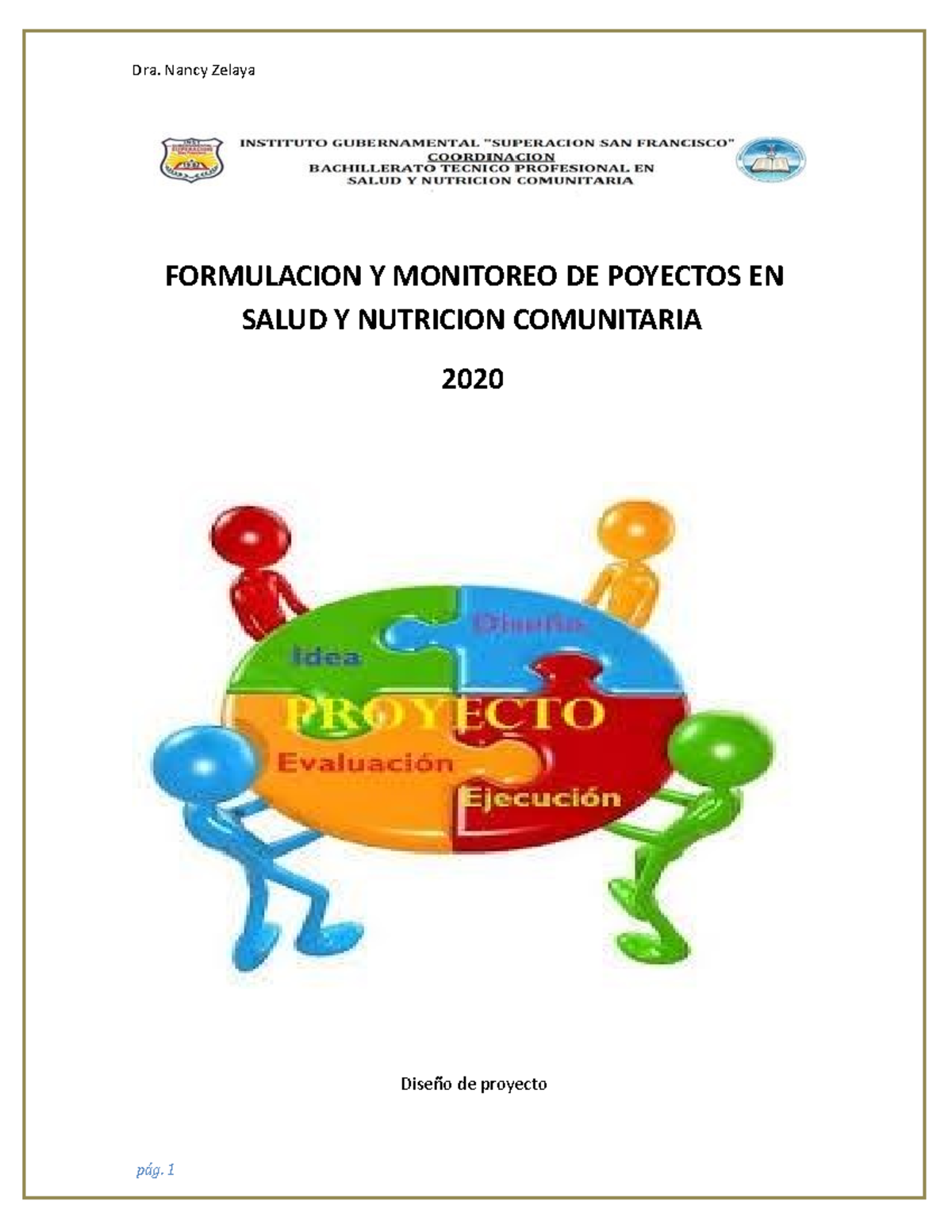 Documento DE Proyecto Comunitario - FORMULACION Y MONITOREO DE POYECTOS ...