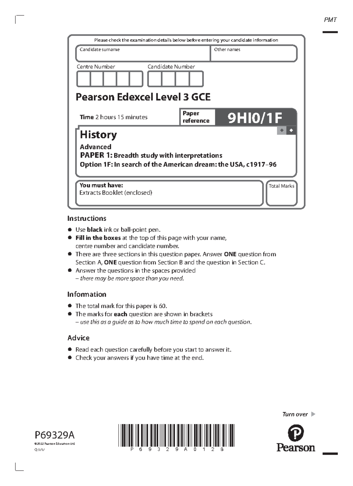 June 2022 History A-level USA past paper - Paper One Past paper ...