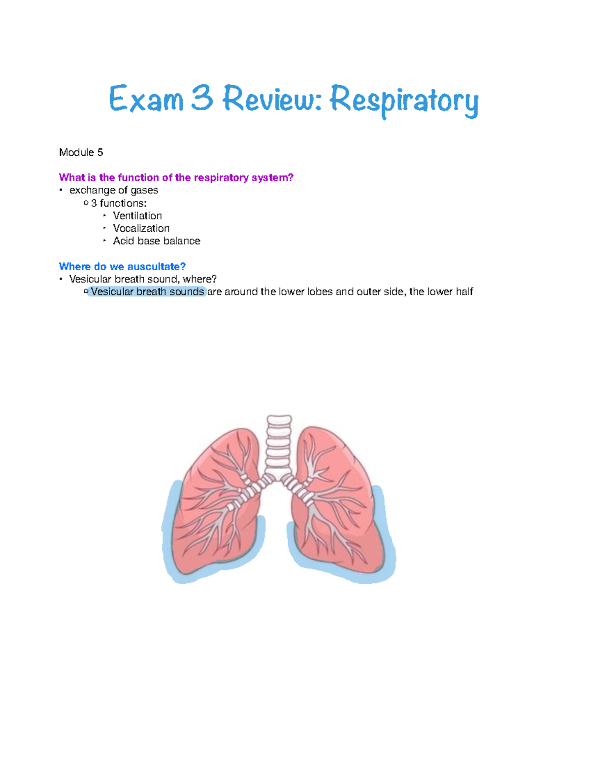 Med Surge Exam 3 Review - Exam 3 Review: Respiratory Module 5 What is ...