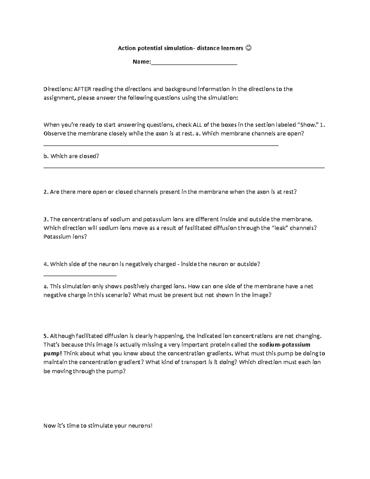 Action potential simulation phet questions-1 - Action potential ...