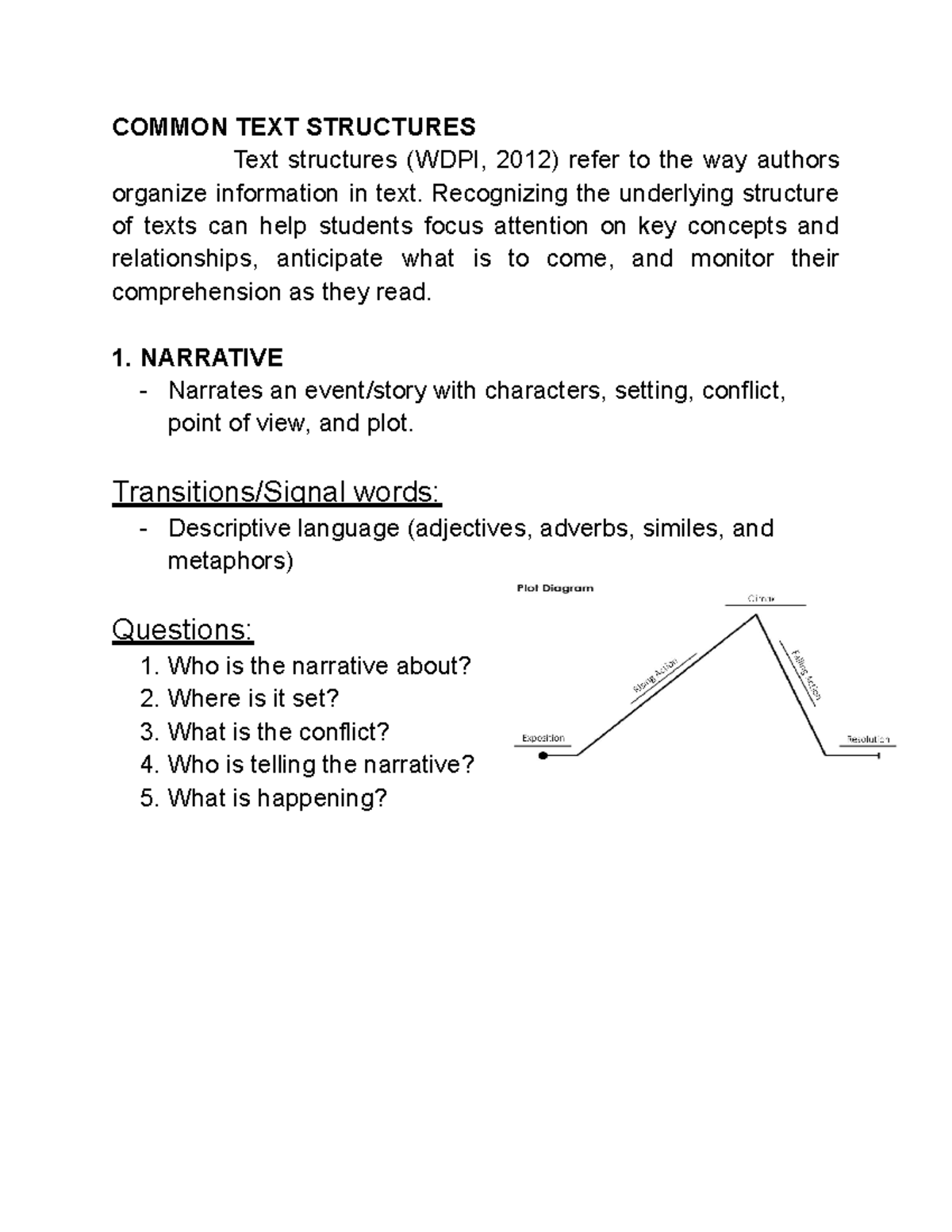 Text-Structure-1 - Text-Structure-1 - COMMON TEXT STRUCTURES Text ...