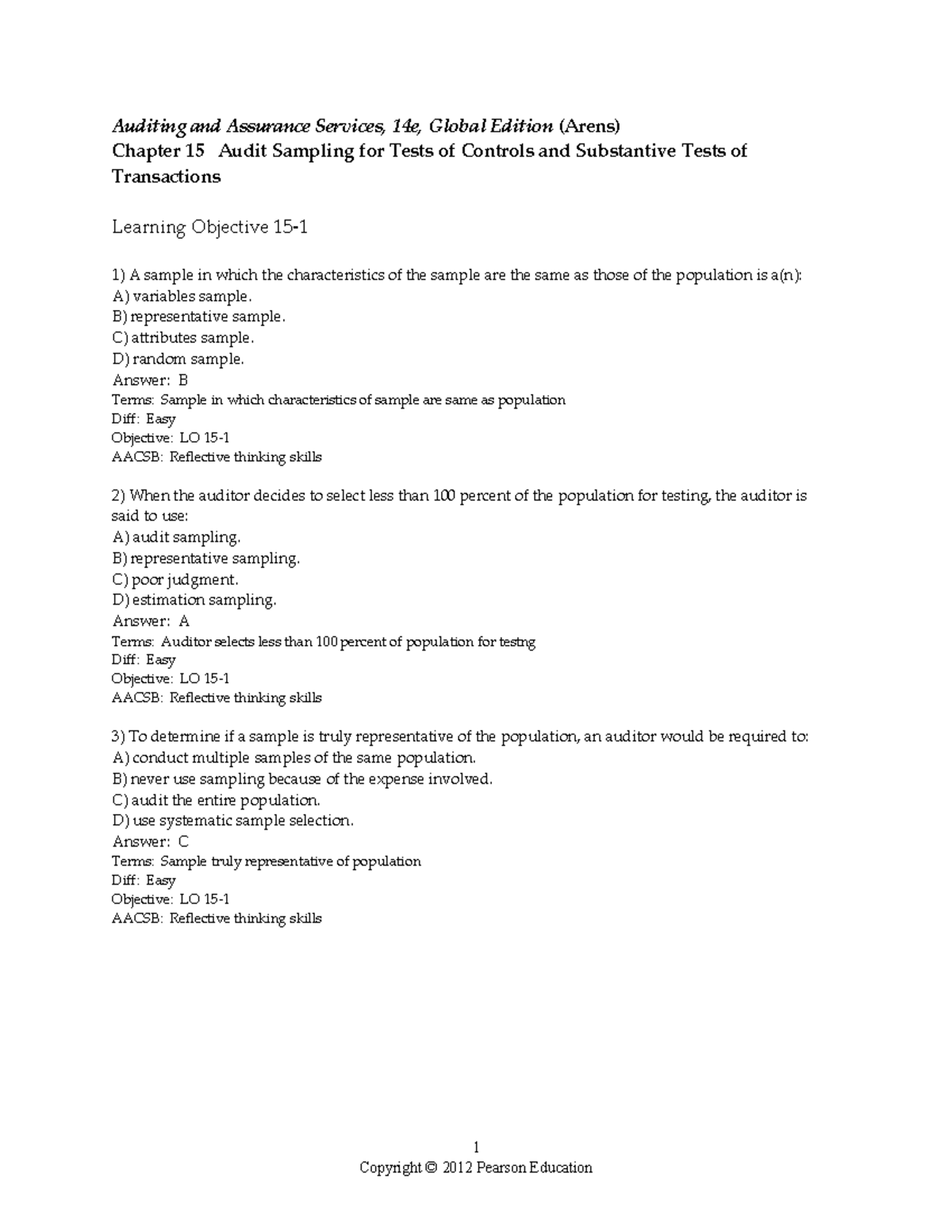 14 Audit Sampling For Tests Of Controls And Substantive Tests Of Transactions Auditing And