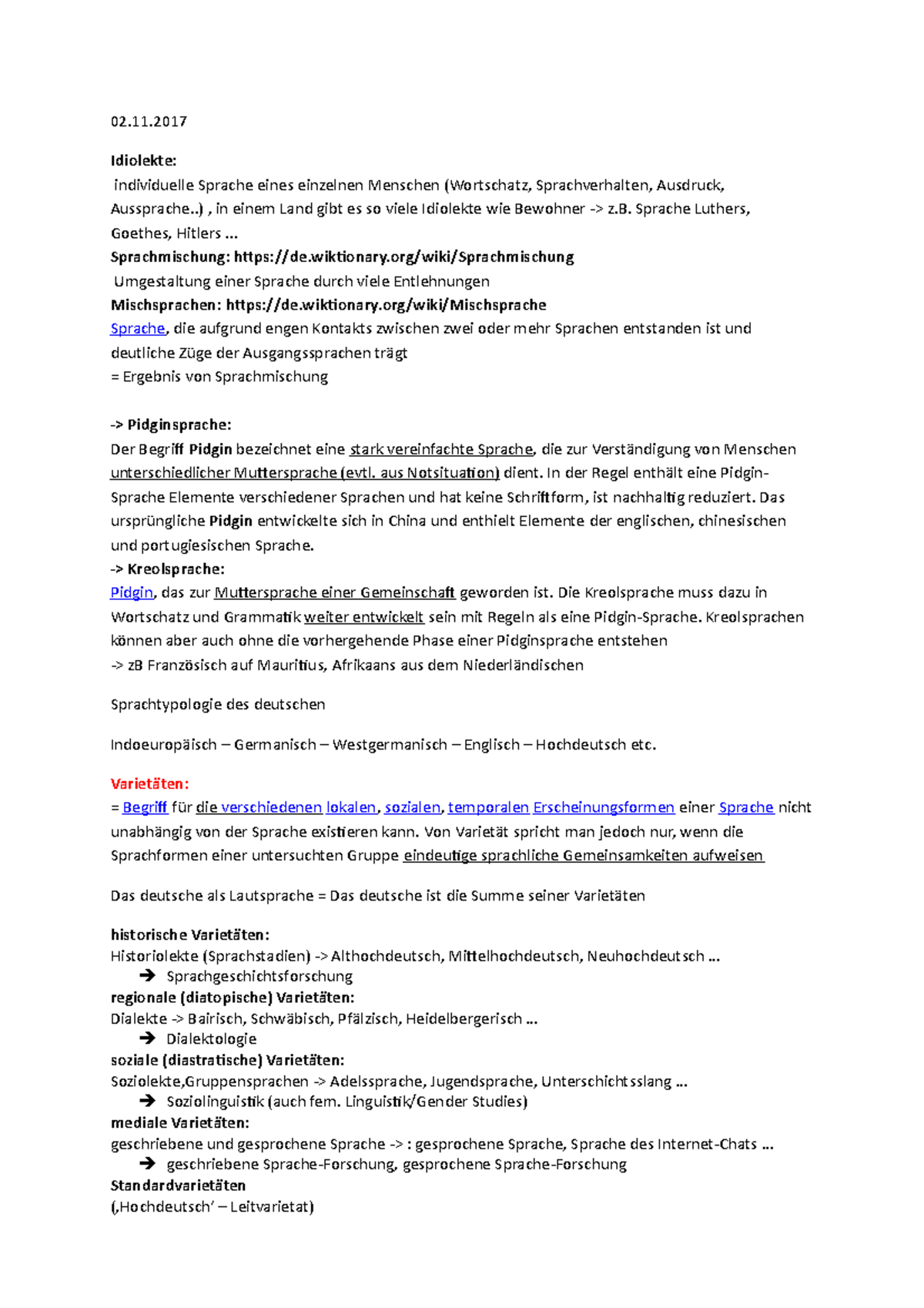 Zusammenfassung 3 - 02.11 Idiolekte: individuelle Sprache eines ...