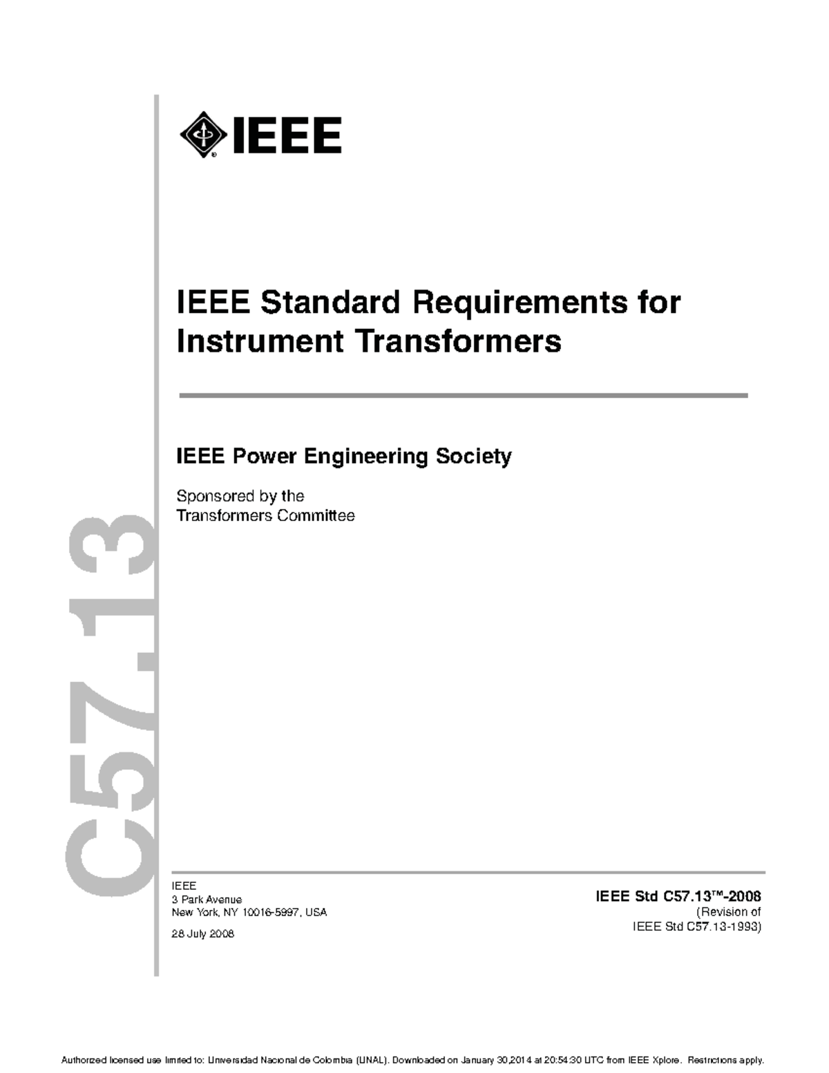 C57.13-2008 - IEEE Standard Requirements for Instrument Transformers 1 ...