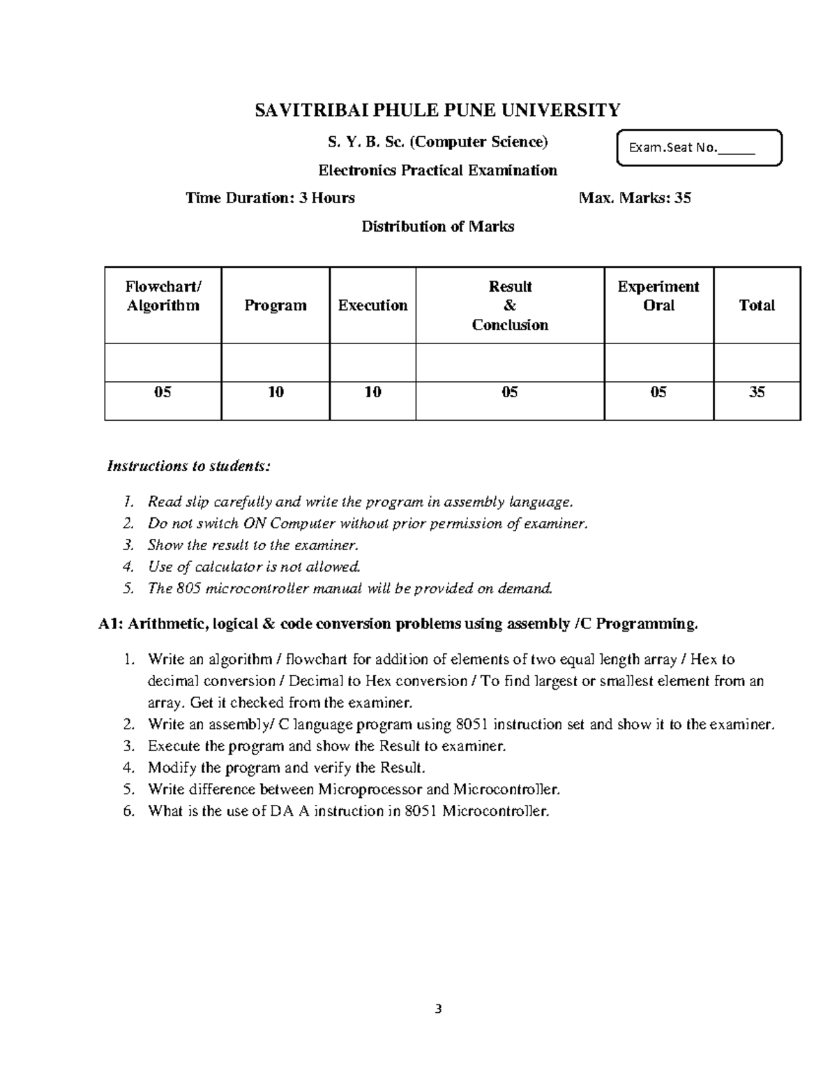 Sem-3 slip sy - Electronics Practical Slips - S. Y. B. Sc. (Computer Science) Electronics ...