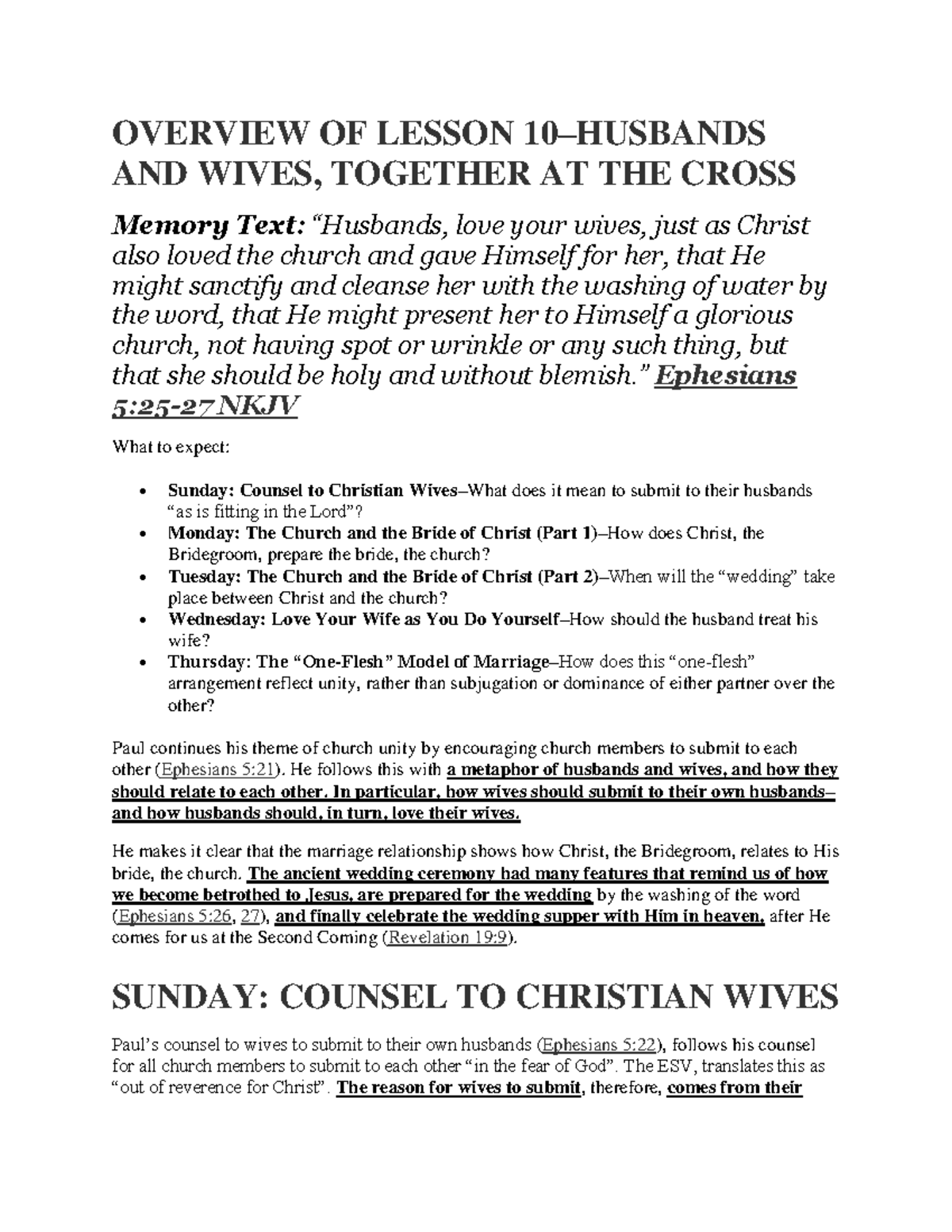Notes-Lesson-10 - Ghjf - OVERVIEW OF LESSON 10–HUSBANDS AND WIVES ...
