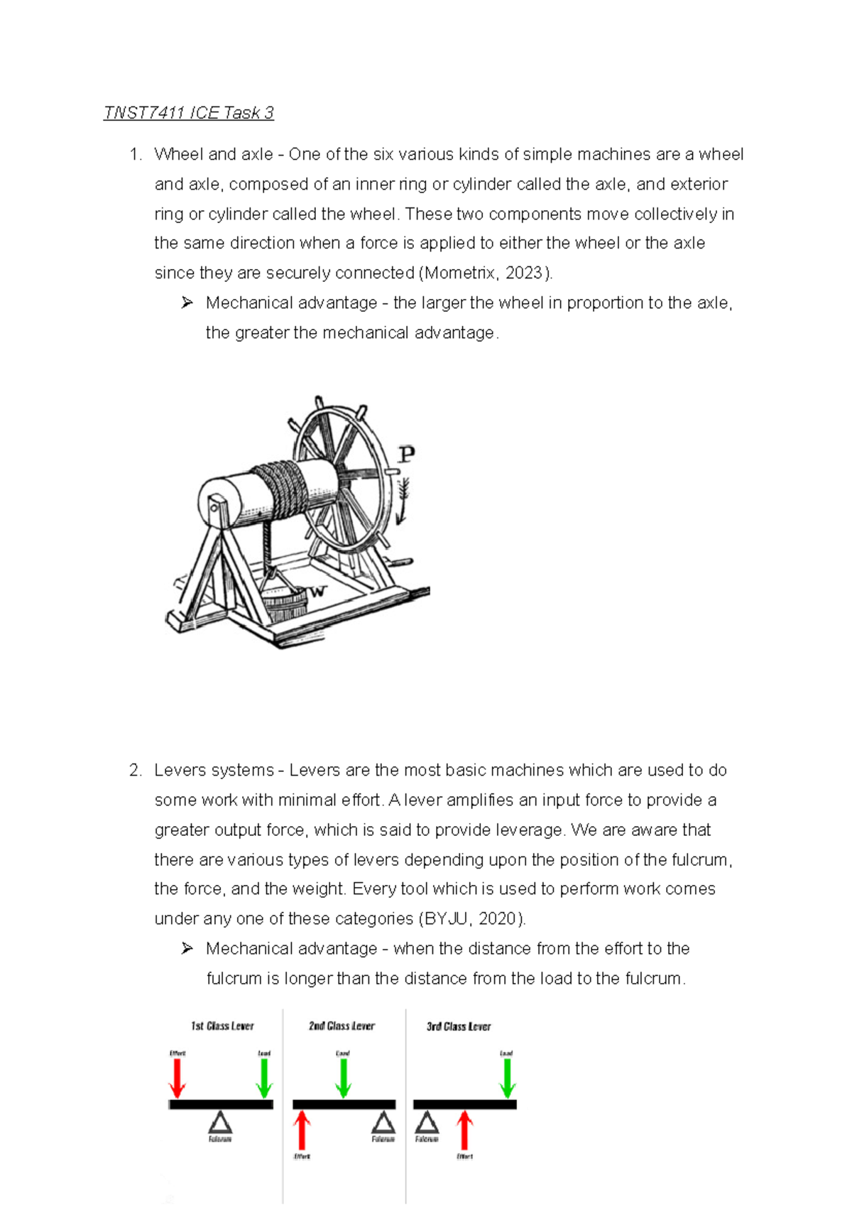 ICE.Task - use to your discretion. - TNST7411 ICE Task 3 1. Wheel and ...