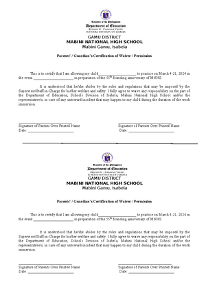 Intent Letter FOR Swapping - Republic of the Philippines Department of ...
