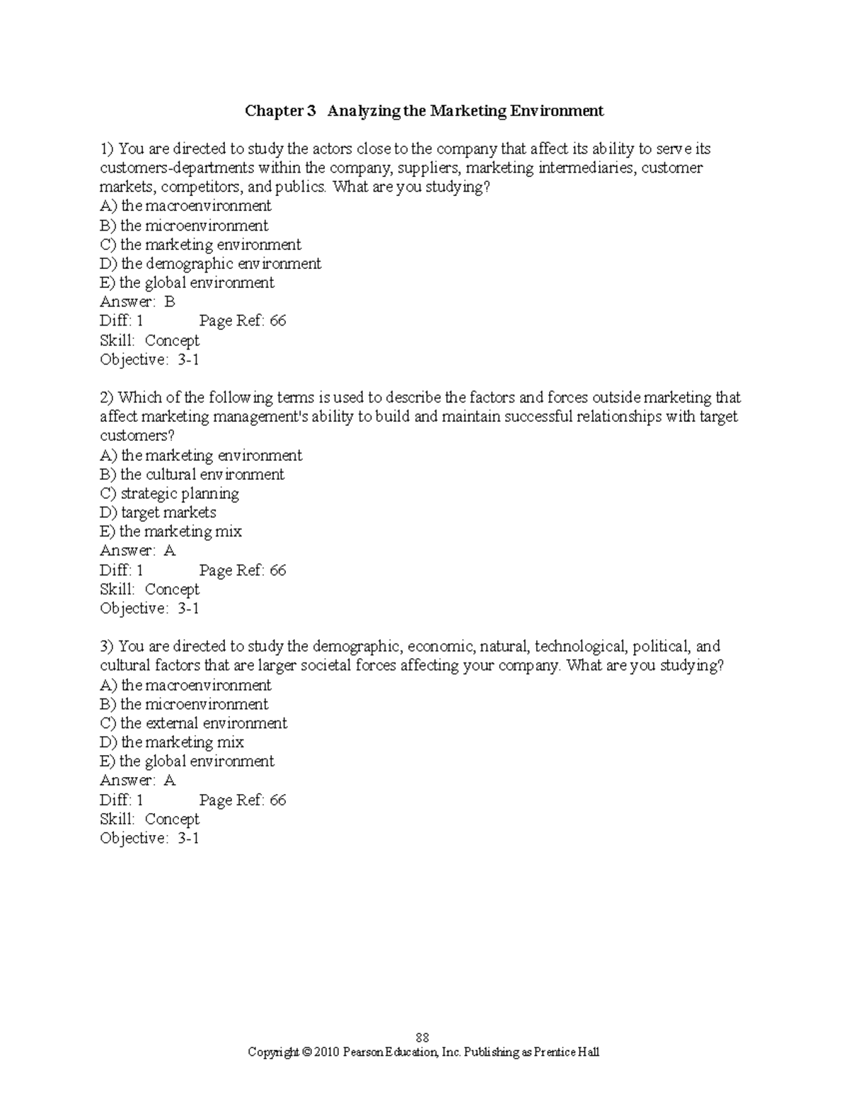 Exam 2019, questions and answers - Chapter 3 Analyzing the Marketing Environment You are ...