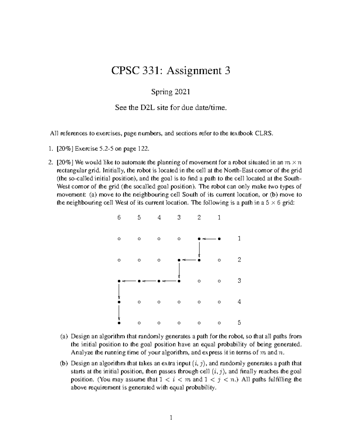 Final Exam 2016 - CPSC 331: Assignment 3 Spring 2021 See the D2L site ...