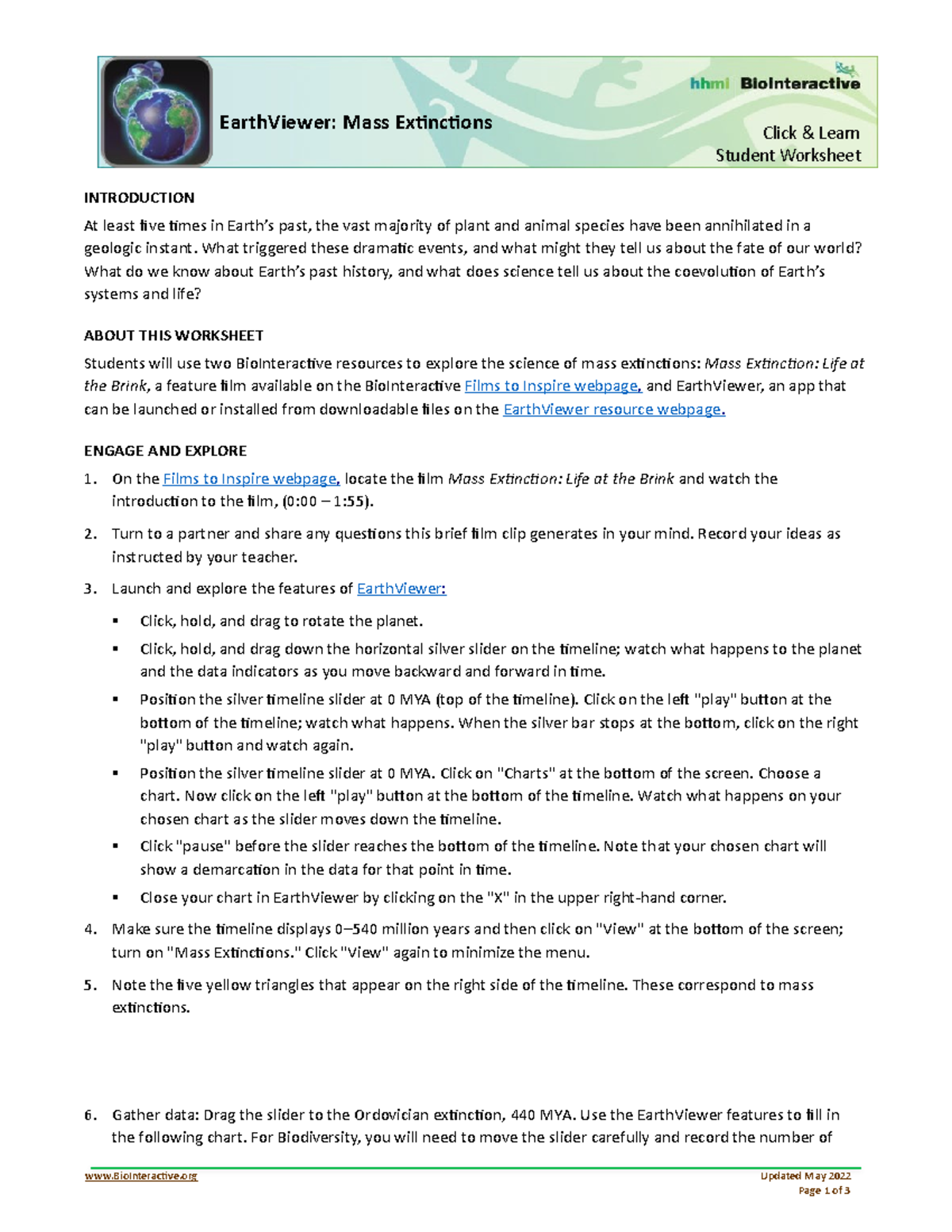 Mass Extinction-Student WS-CL converted extinction - BioInteractive ...