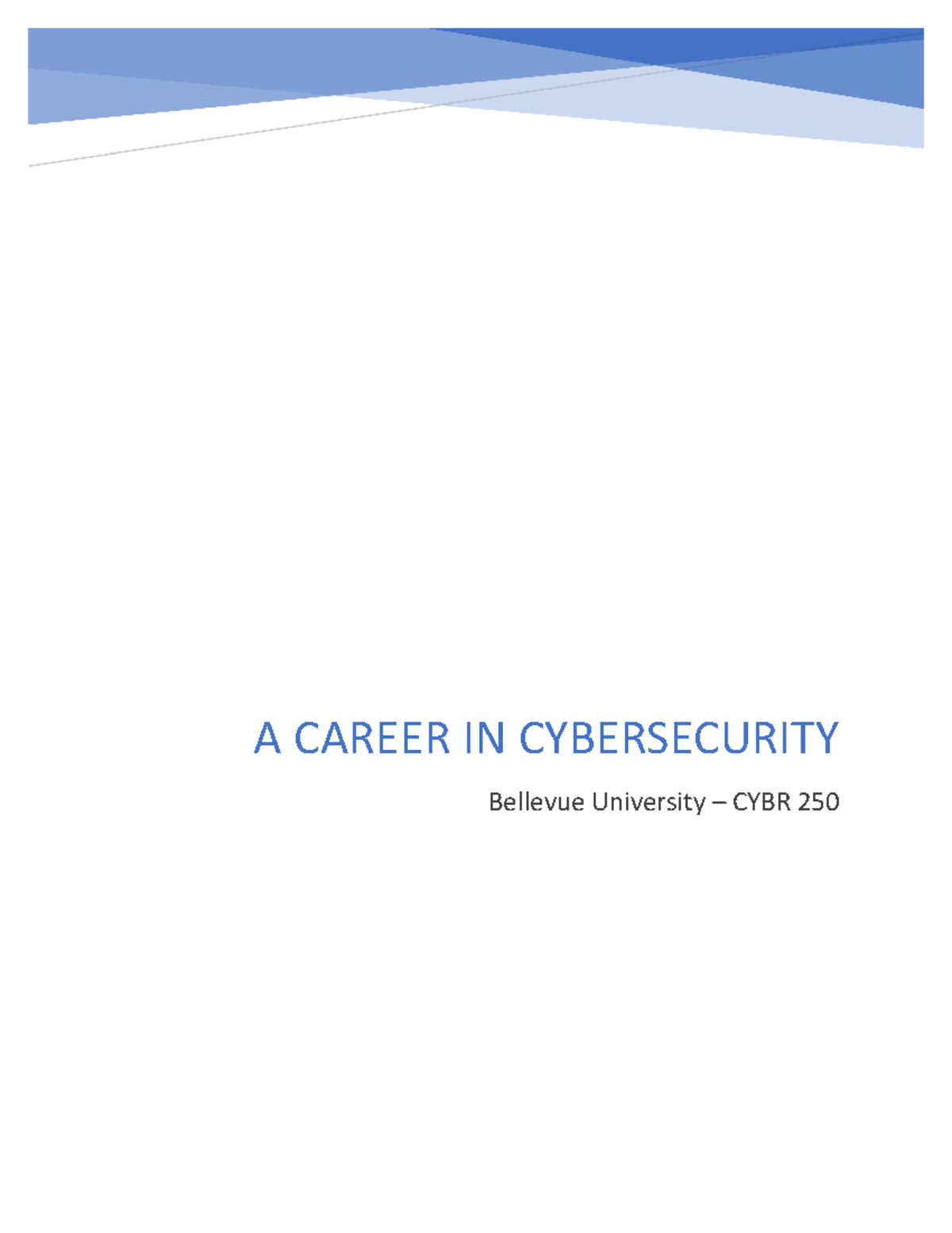313W1A2 - A CAREER IN CYBERSECURITY - A CAREER IN CYBERSECURITY ...