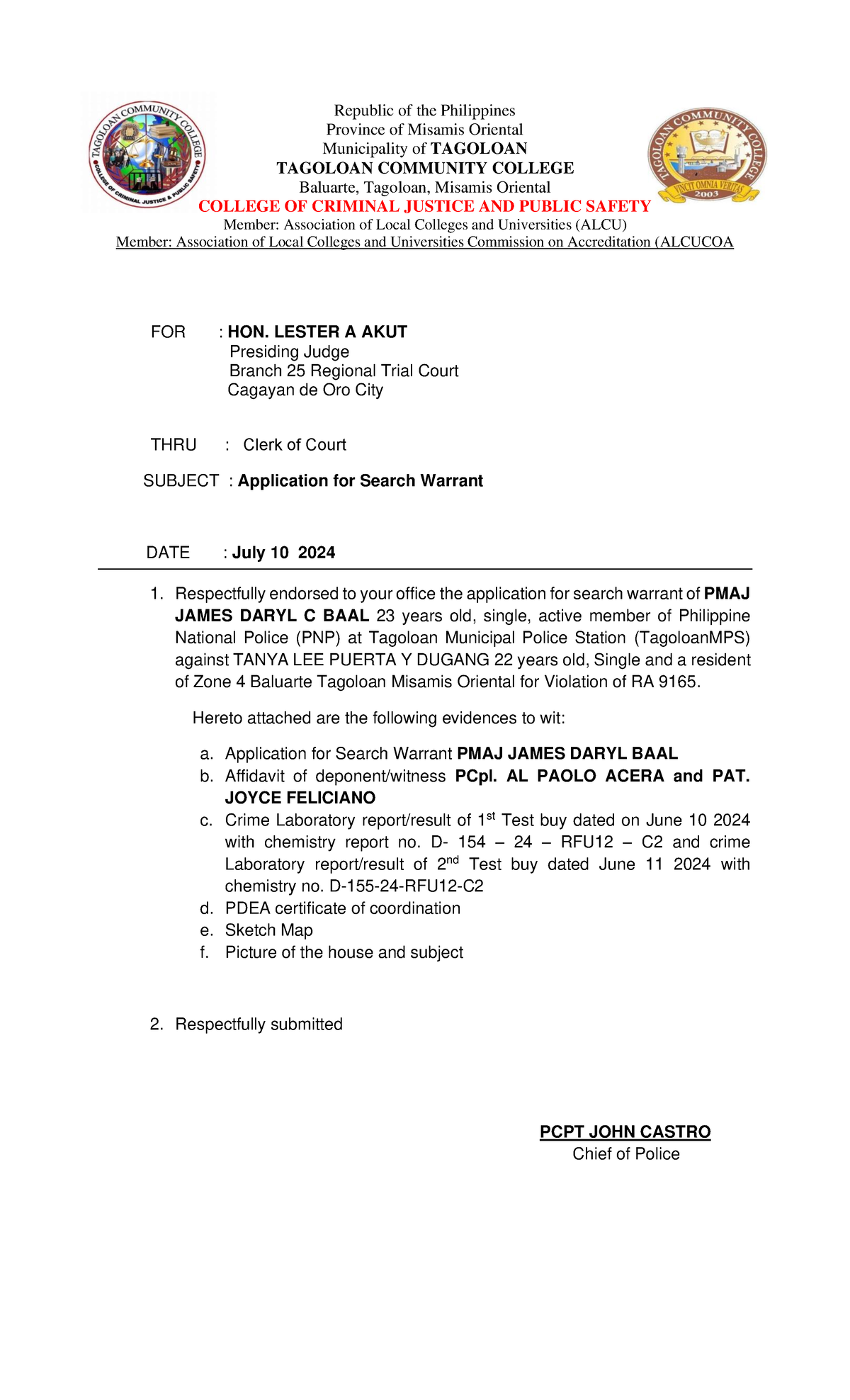 Application for Search Warrant - Final - Republic of the Philippines ...