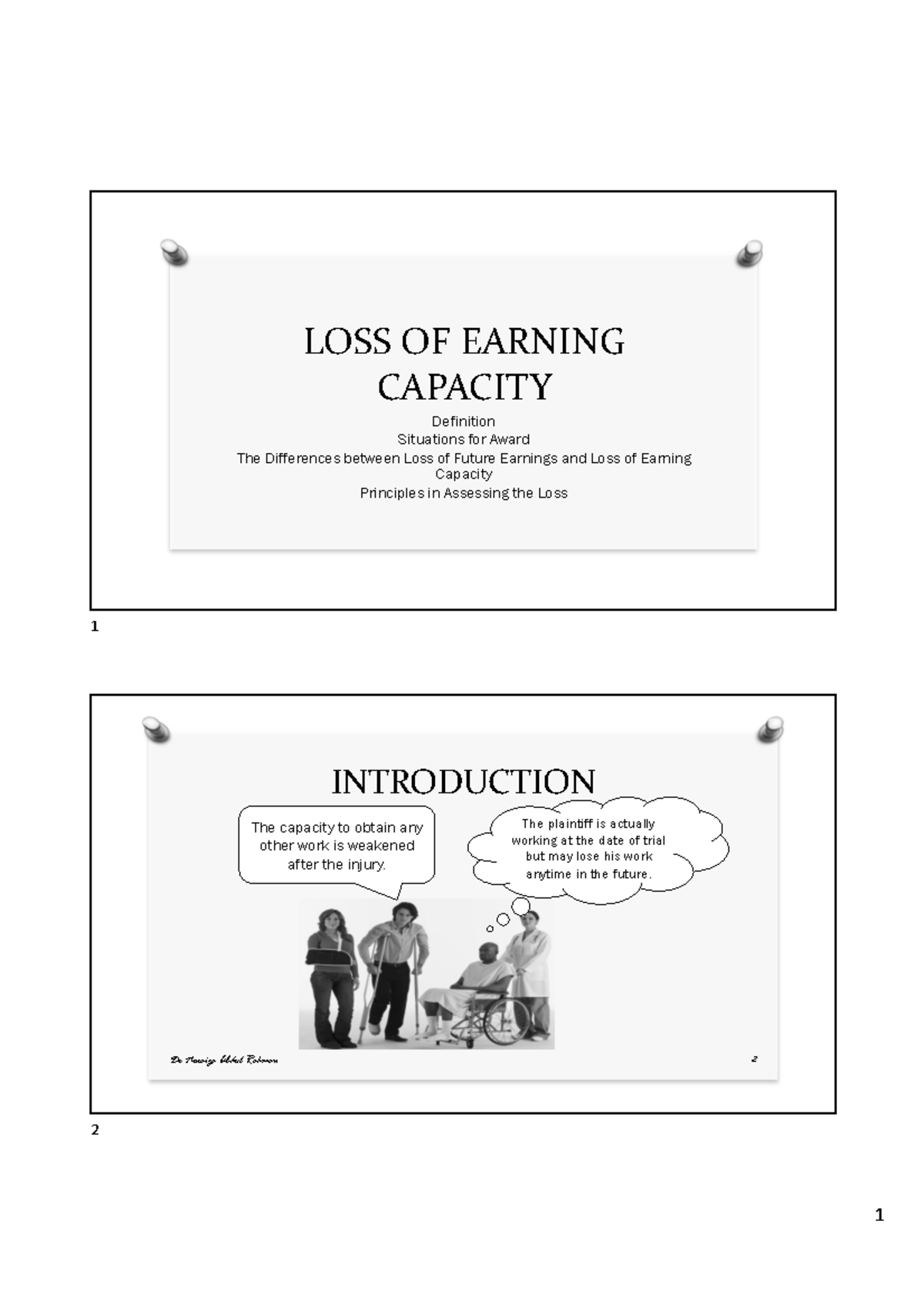 Updated Loss of Earning Capacity 2024 - LOSS OF EARNING CAPACITY ...