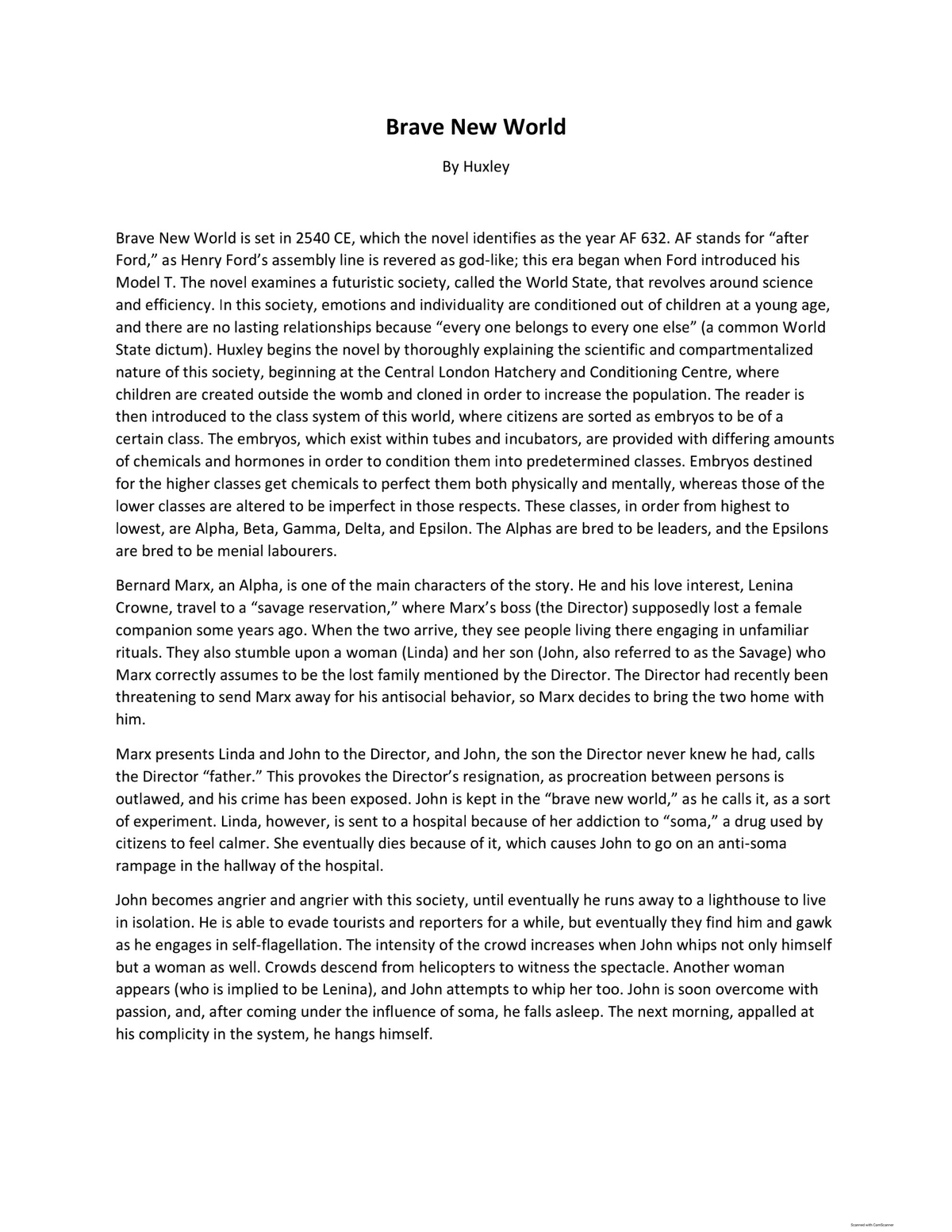 Brave New World - This is a story - Brave New World Huxley Brave New ...