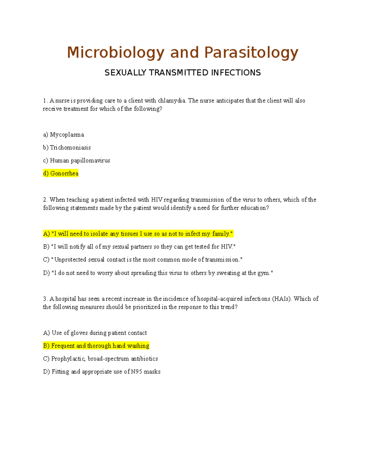 Sexually Transmitted Infections 3 - Microbiology and Parasitology ...