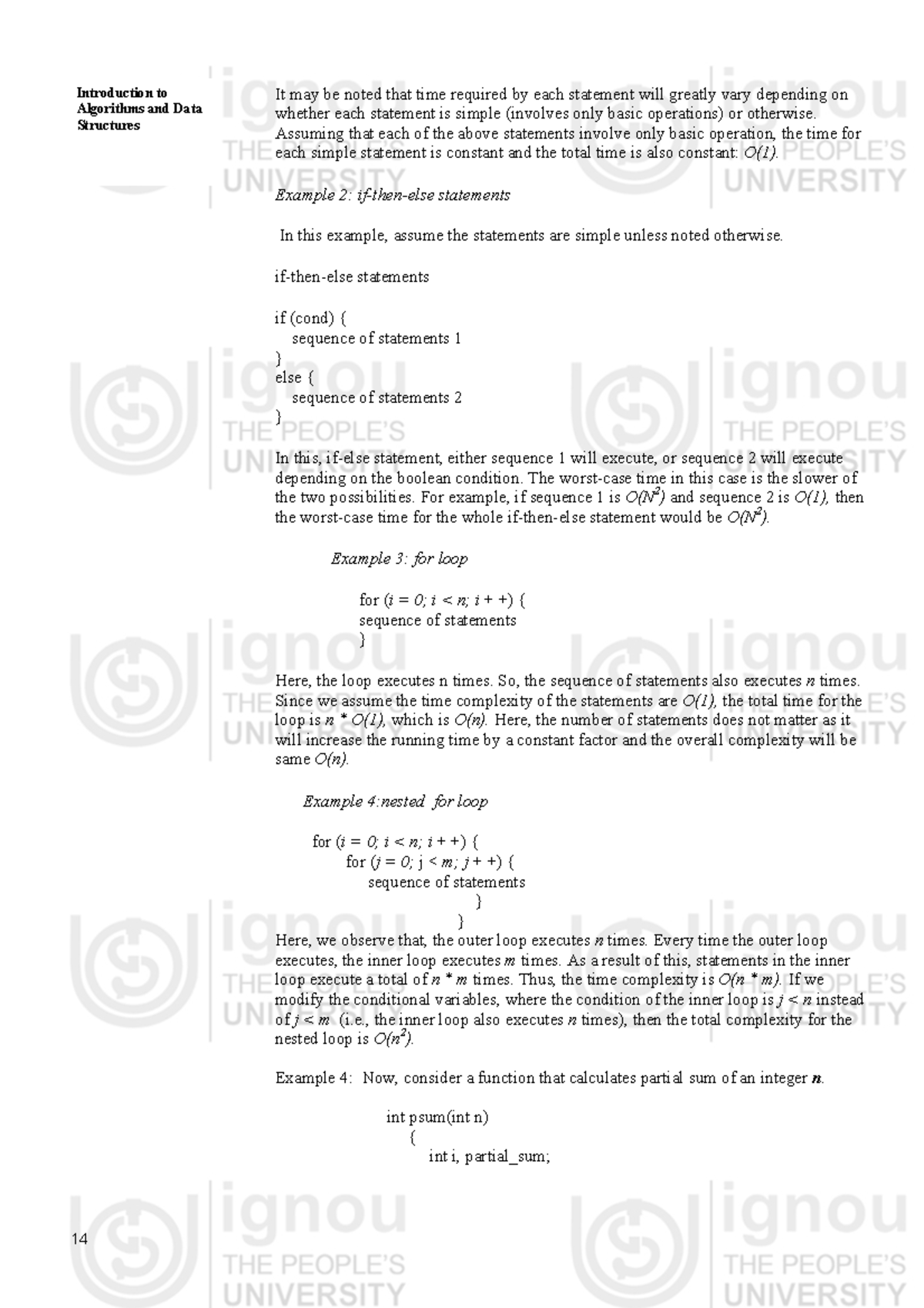 MCS 021 marked textbook - Introduction to Algorithms and Data Structures It may be noted that ...